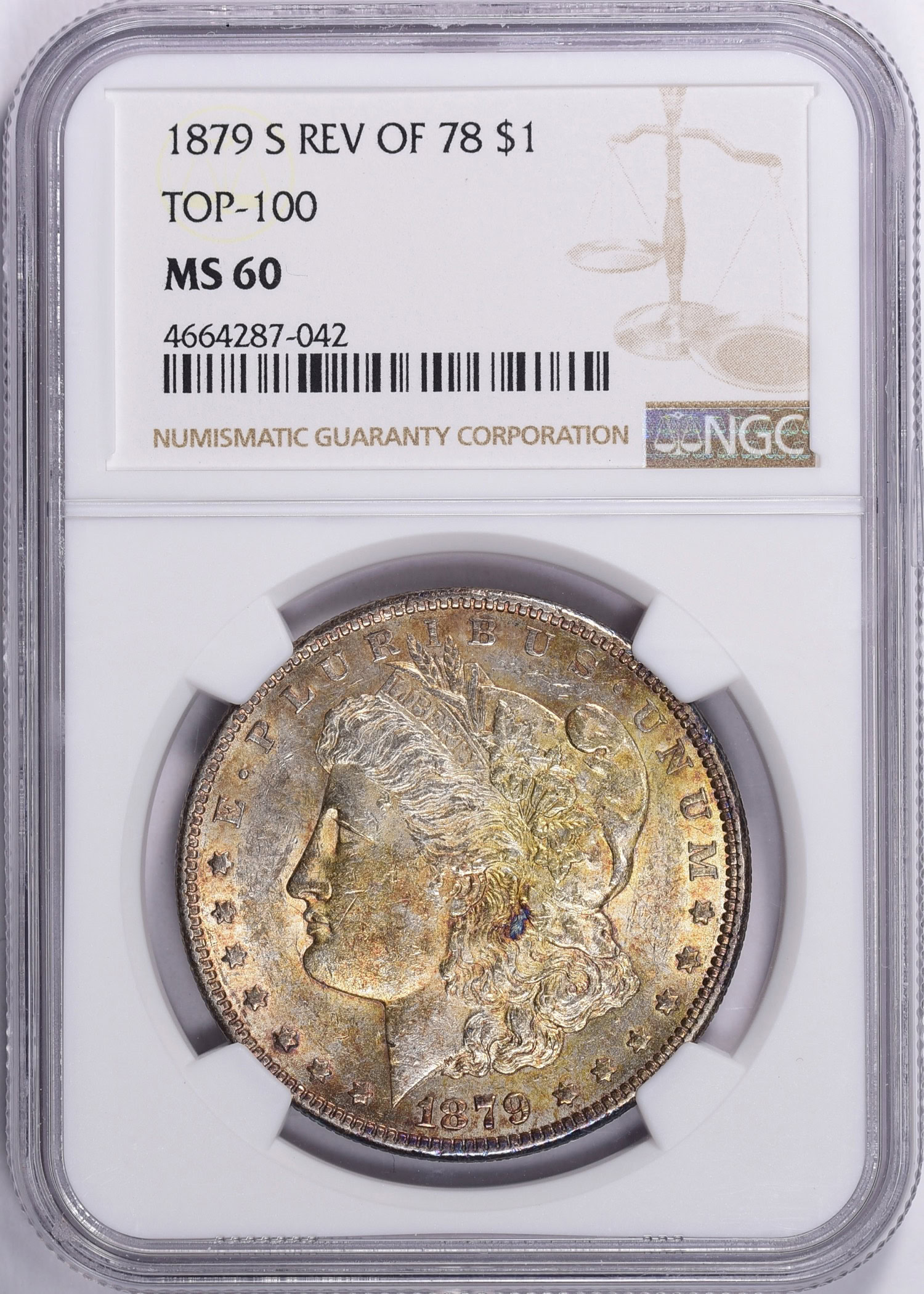 1879-S Morgan Silver Dollar Reverse of 1878 Top 100 NGC MS-60 (Toned) (Item 1152230 ...