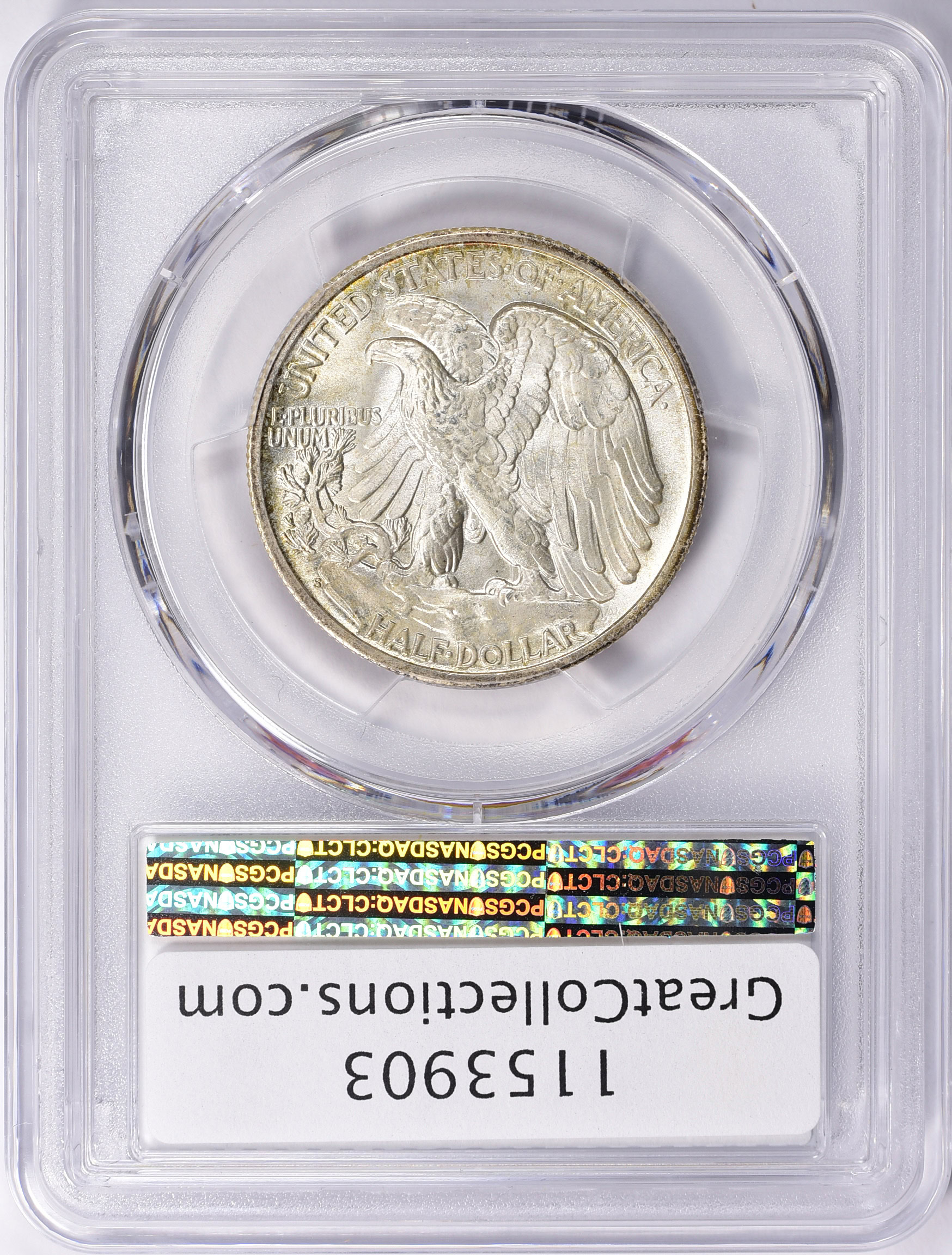 1946-S Walking Liberty Half Dollar PCGS MS-67+ (CAC Green) (Toned ...