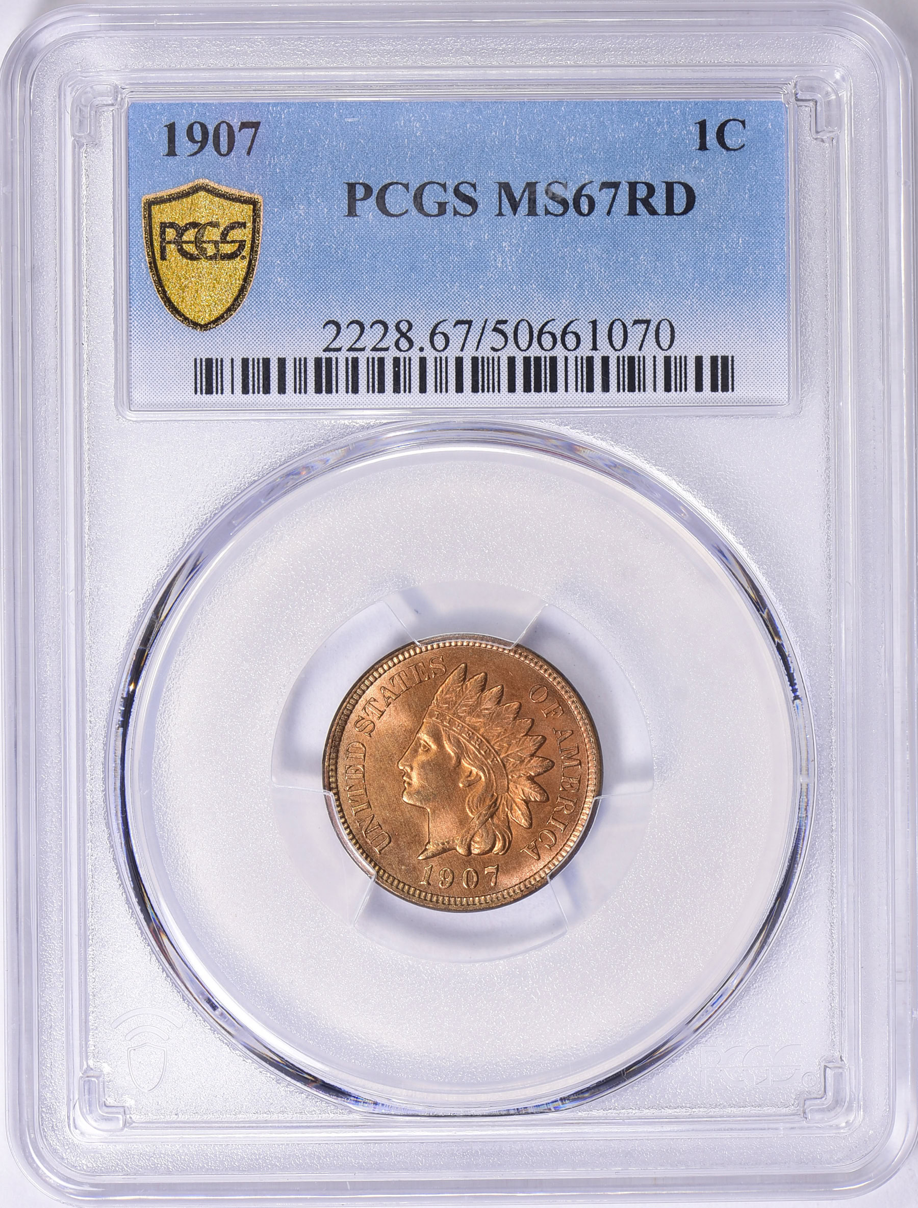 1907 Indian Cent PCGS MS-67 RD (Item 1168333) | GreatCollections Coin ...