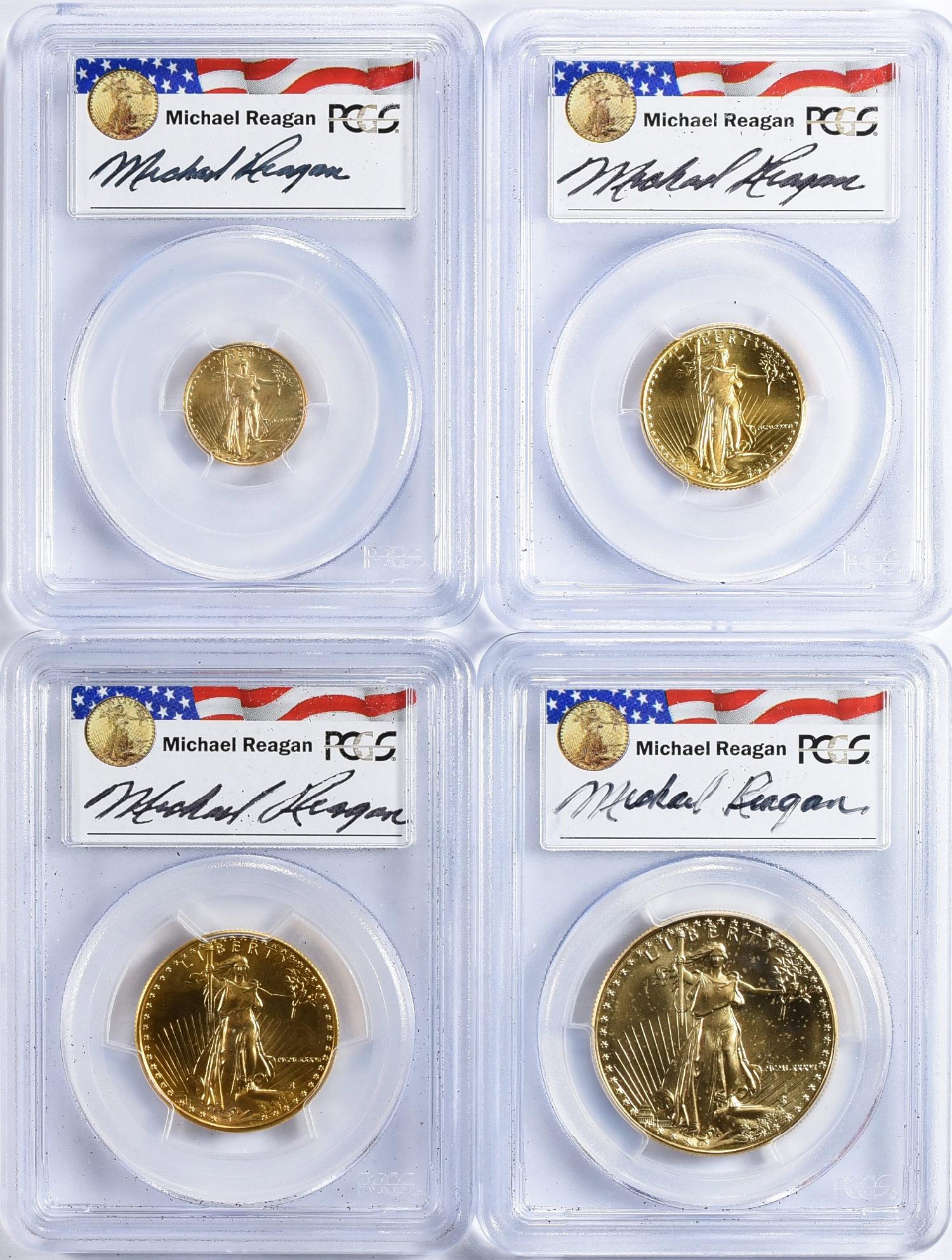 1986 $5, $10, $25 and $50 Gold American Eagle Set - Reagan Legacy ...