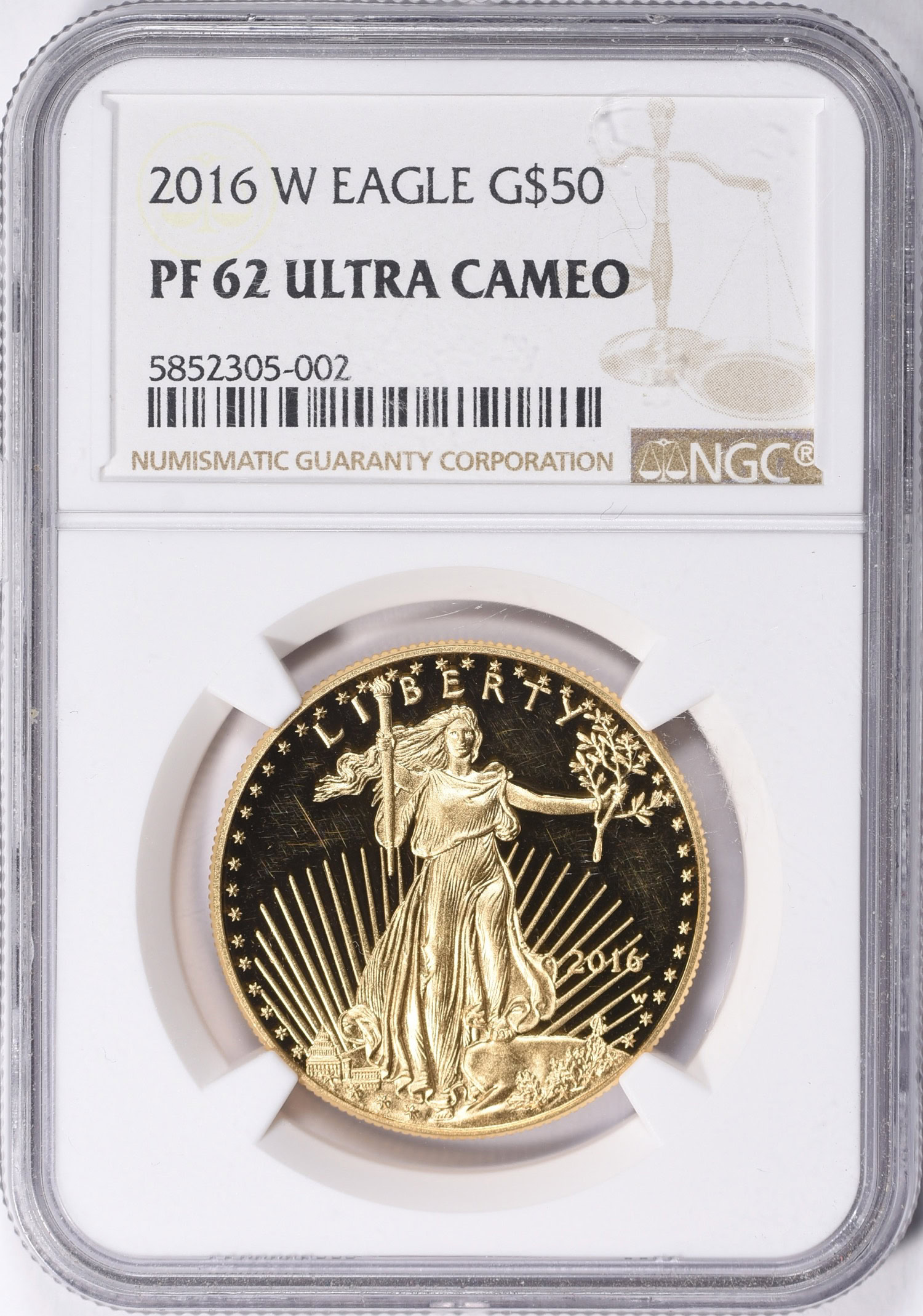 2016-W $50 One-Ounce Gold American Eagle 30th Anniversary NGC Proof-62 UC (Item 1169642 ...