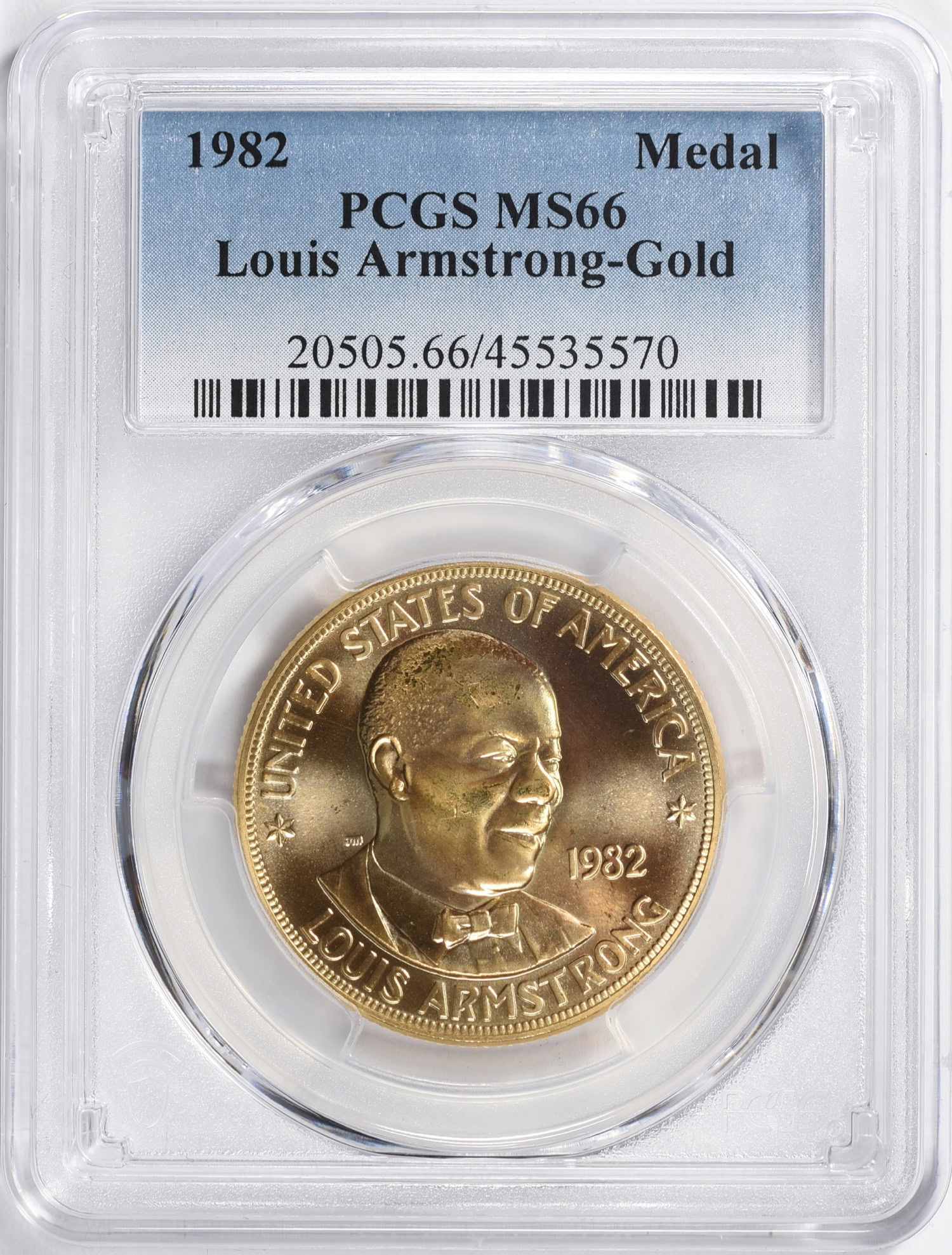 1982 Gold 1oz. American Arts Commemorative Series Louis Armstrong U.S ...
