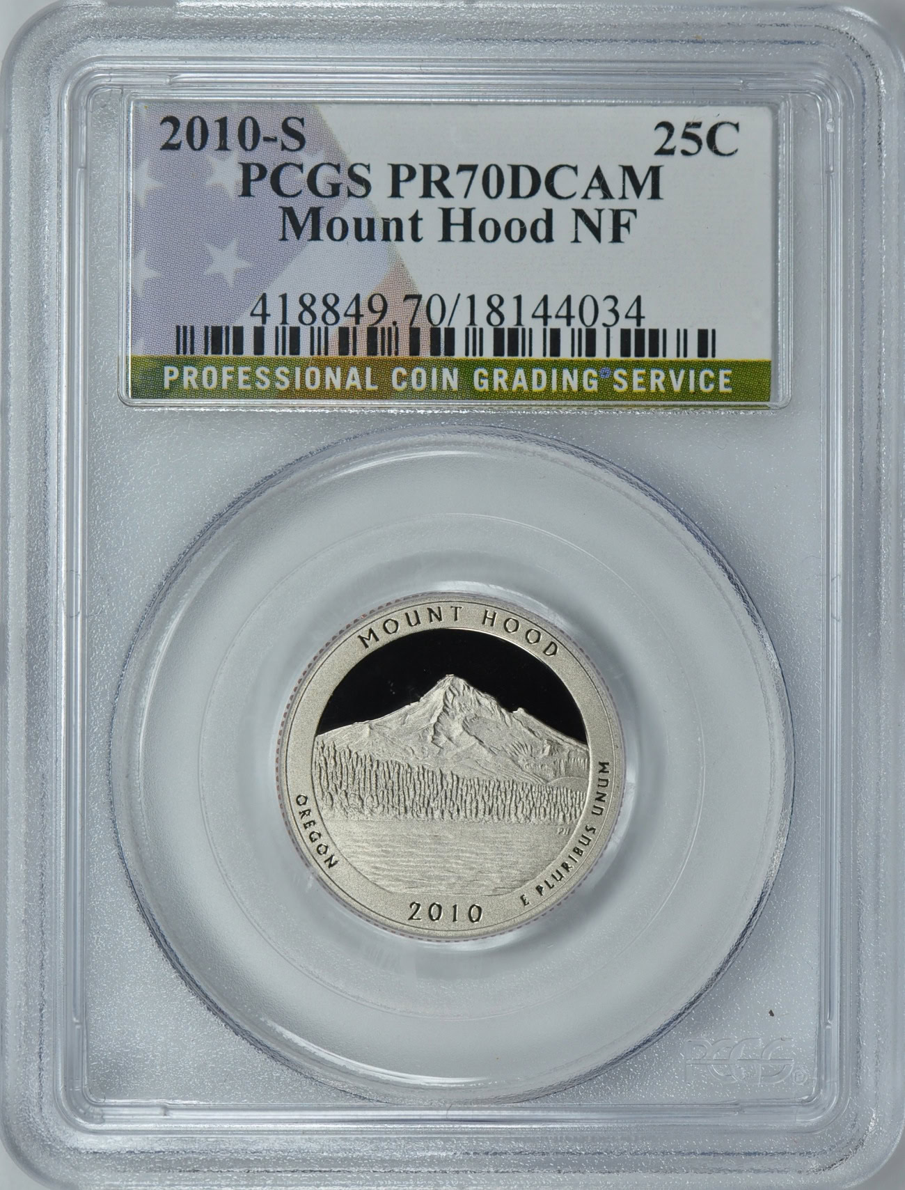 2010-S America the Beautiful Quarter Mount Hood PCGS Proof-70 DCAM ...