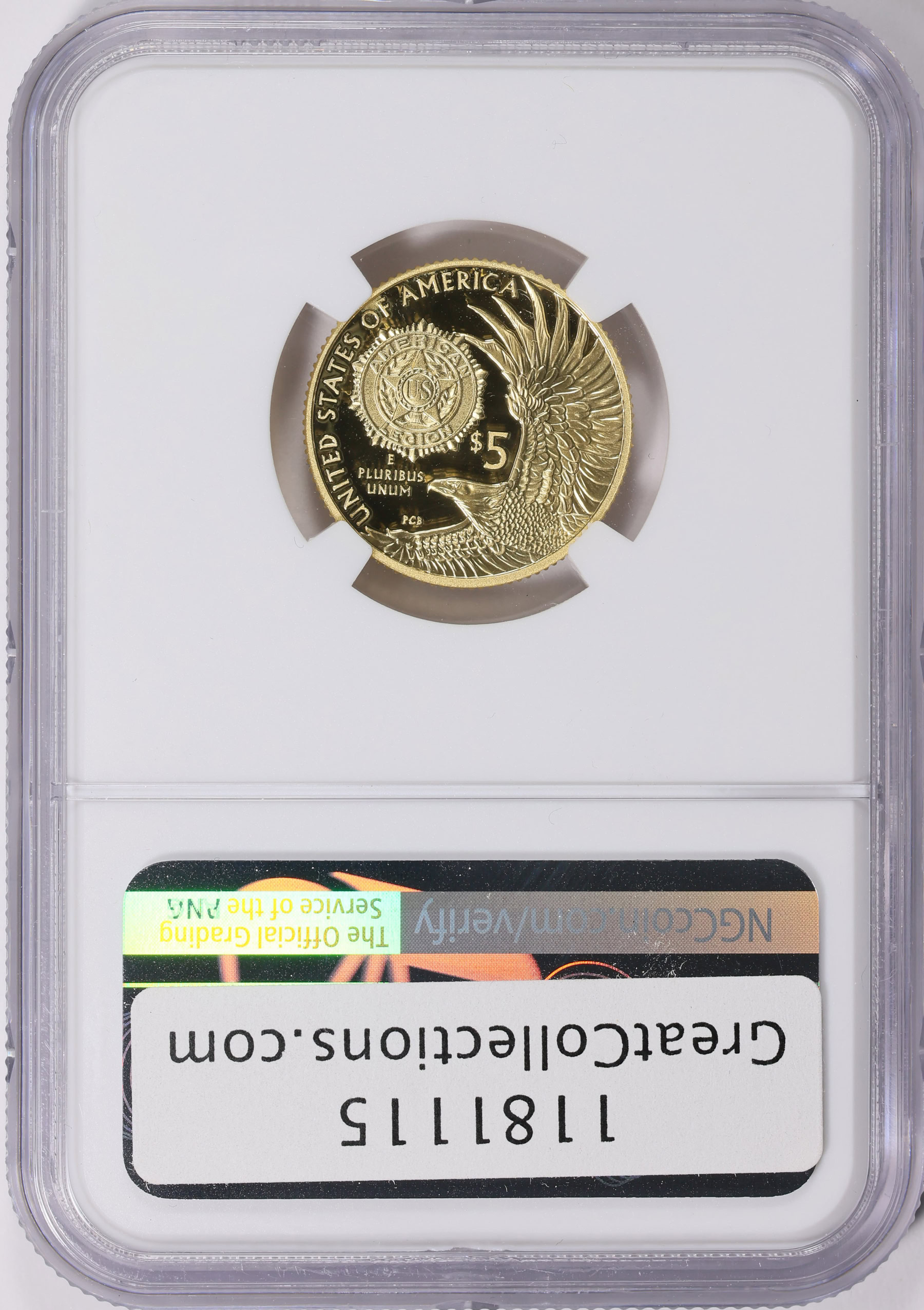 2019-W American Legion 100th Anniversary Gold $5 Early Releases NGC ...
