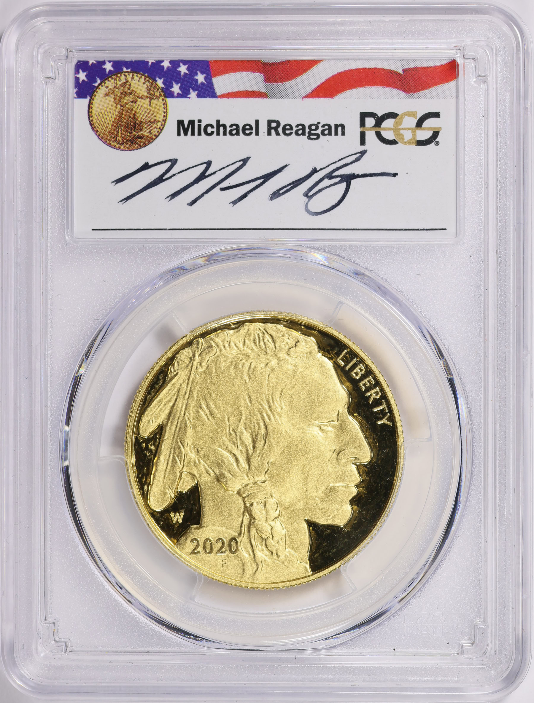 2020-W $50 One-Ounce Gold American Buffalo First Day of Issue Michael Legacy Series PCGS Proof ...