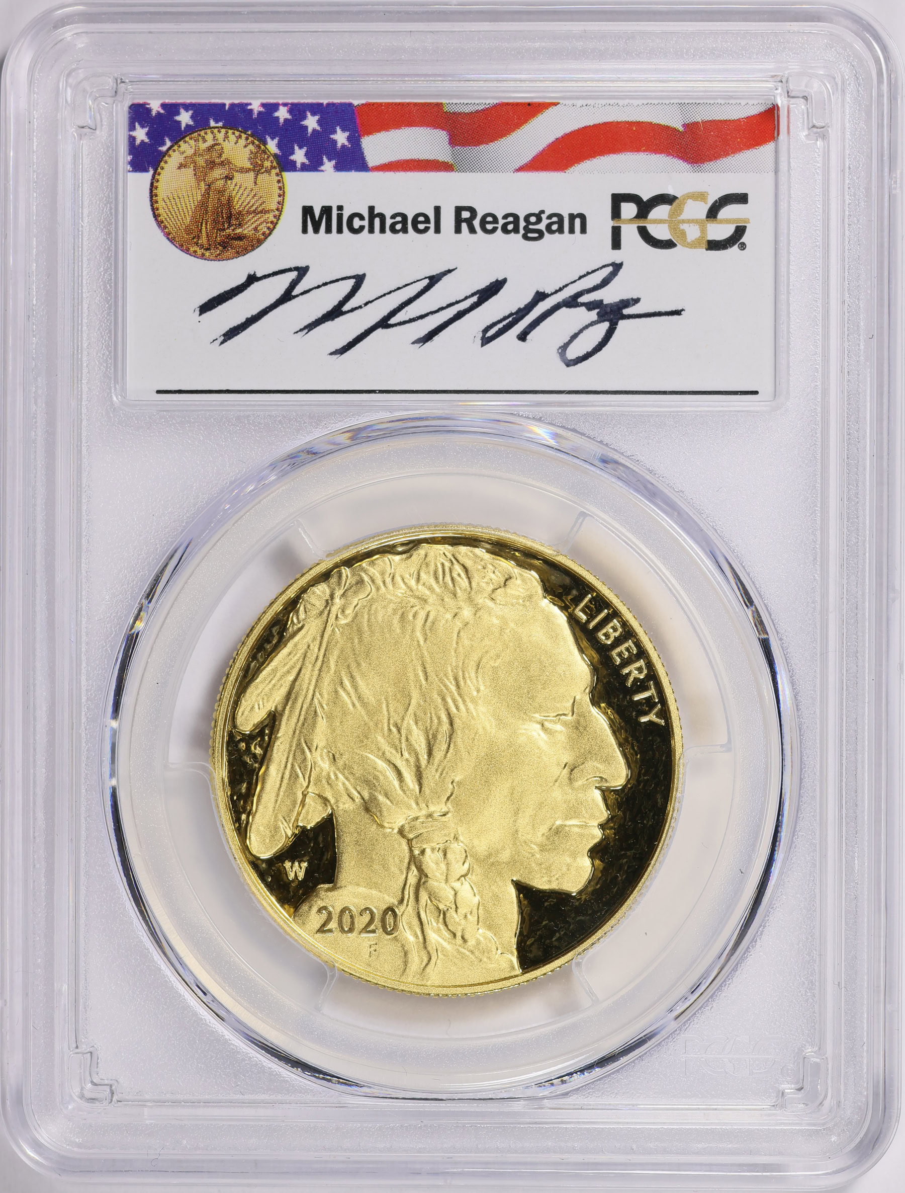 2020-W $50 One-Ounce Gold American Buffalo First Day of Issue Michael Legacy Series PCGS Proof ...