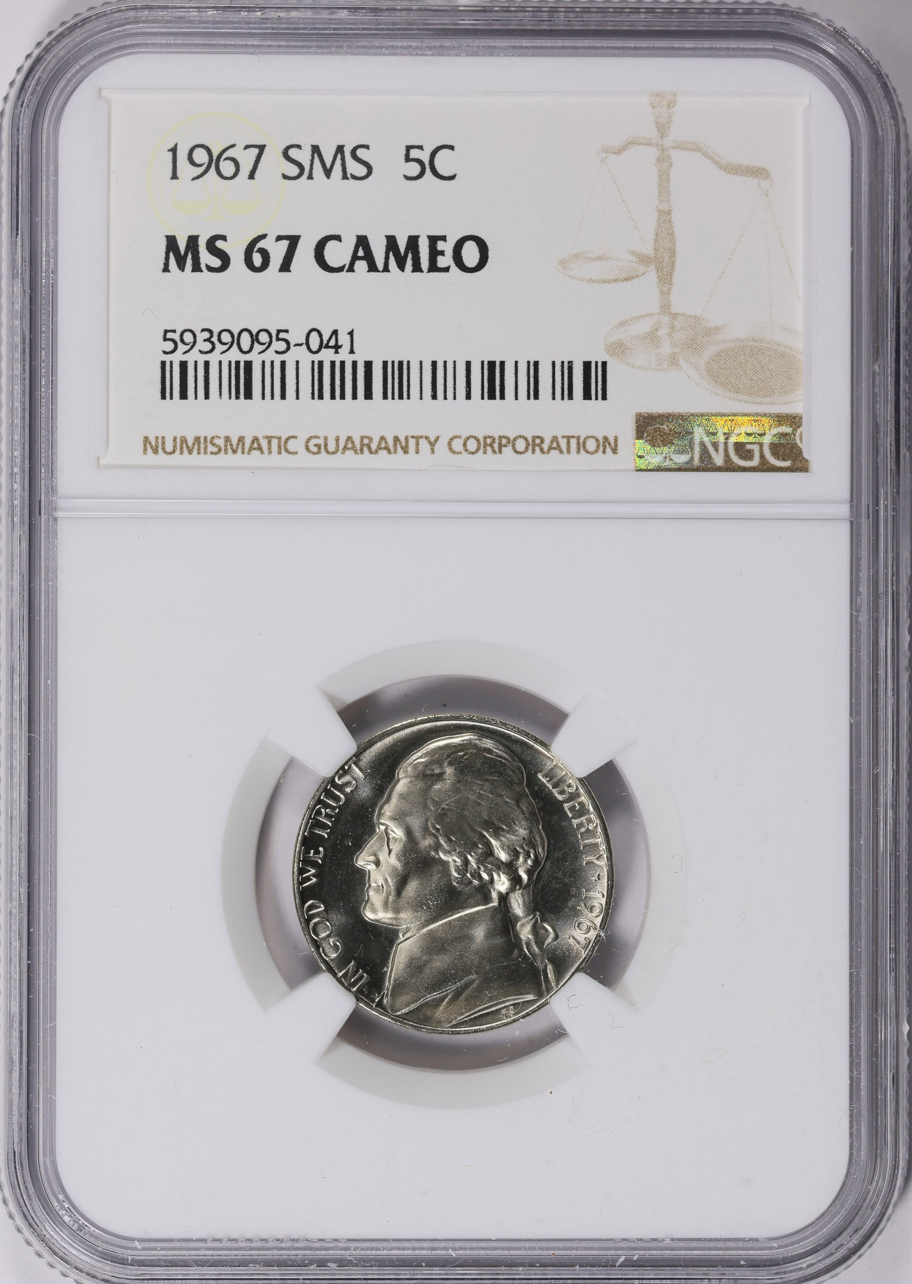 1967 Jefferson Nickel SMS NGC SP-67 CAMEO (Item 1185101 ...