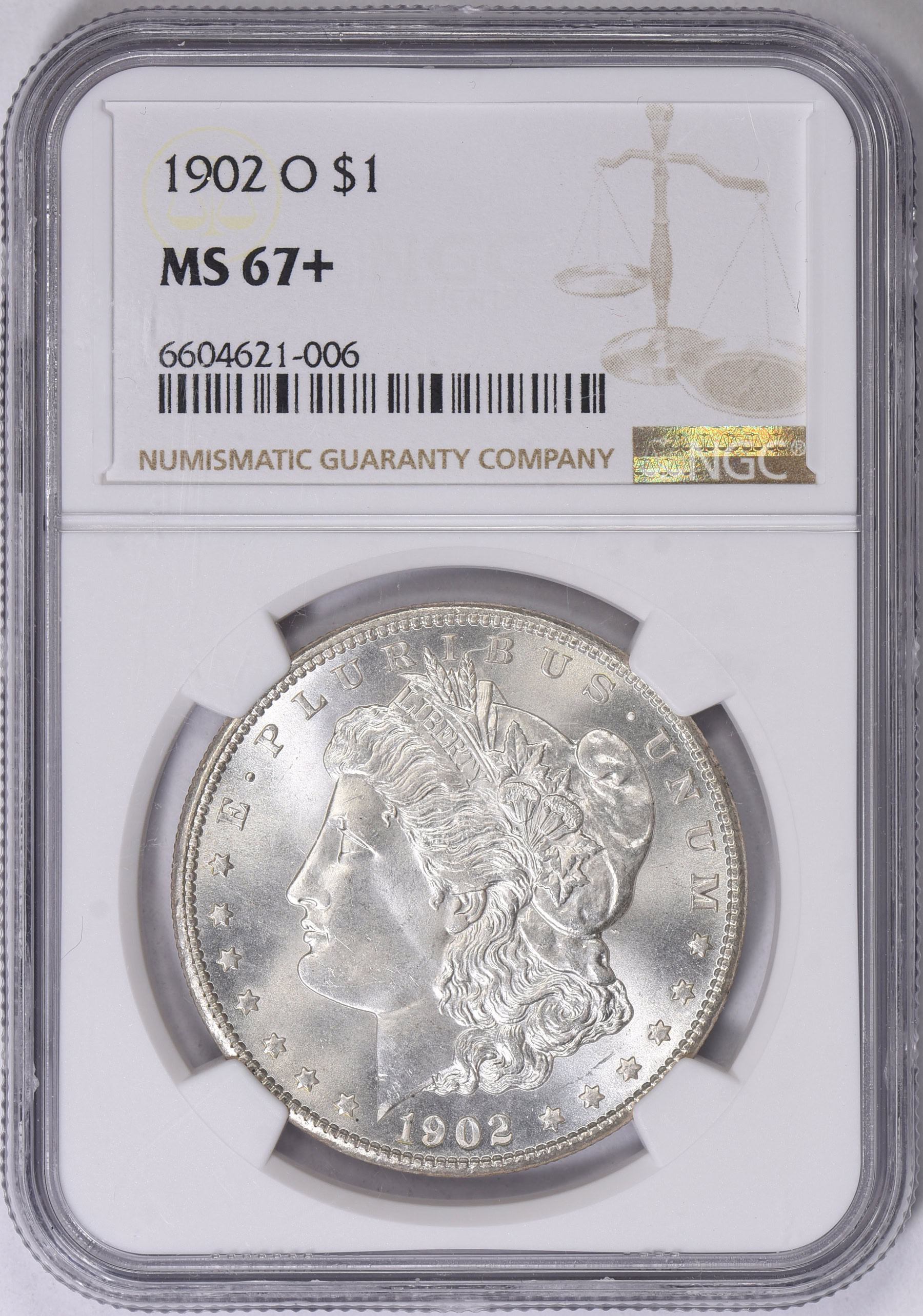 1902-O Morgan Silver Dollar NGC MS-67+ (Item 1186210) | GreatCollections Coin Auctions
