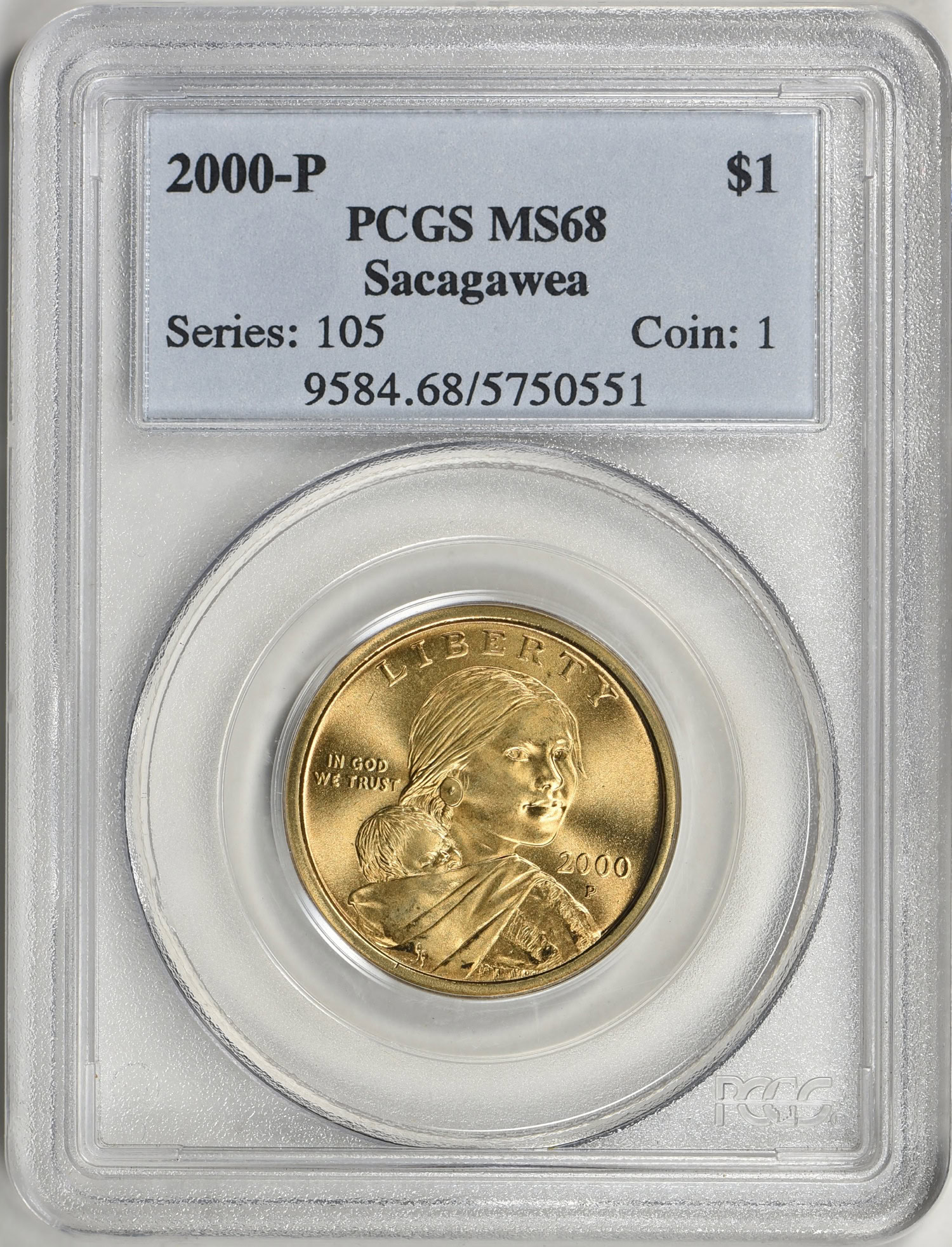 2000-P Sacagawea Dollar PCGS MS-68 (Item 1188222) | GreatCollections Coin Auctions