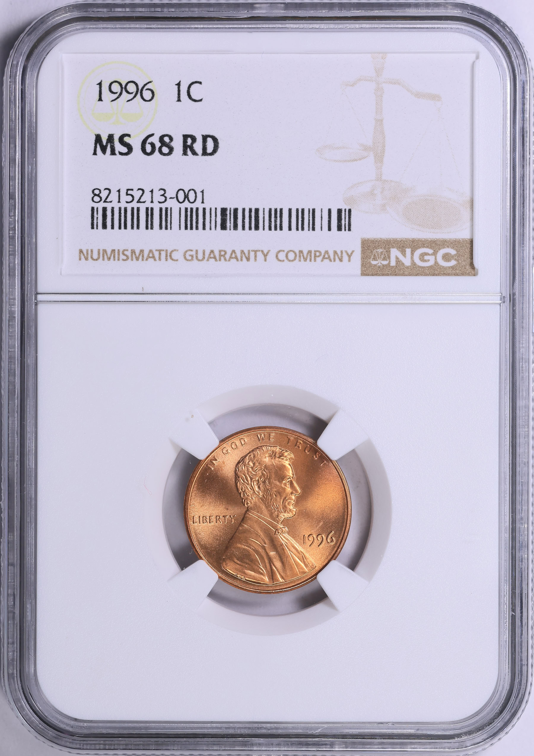 1996 Lincoln Cent NGC MS-68 RD (Item 1190709) | GreatCollections Coin ...