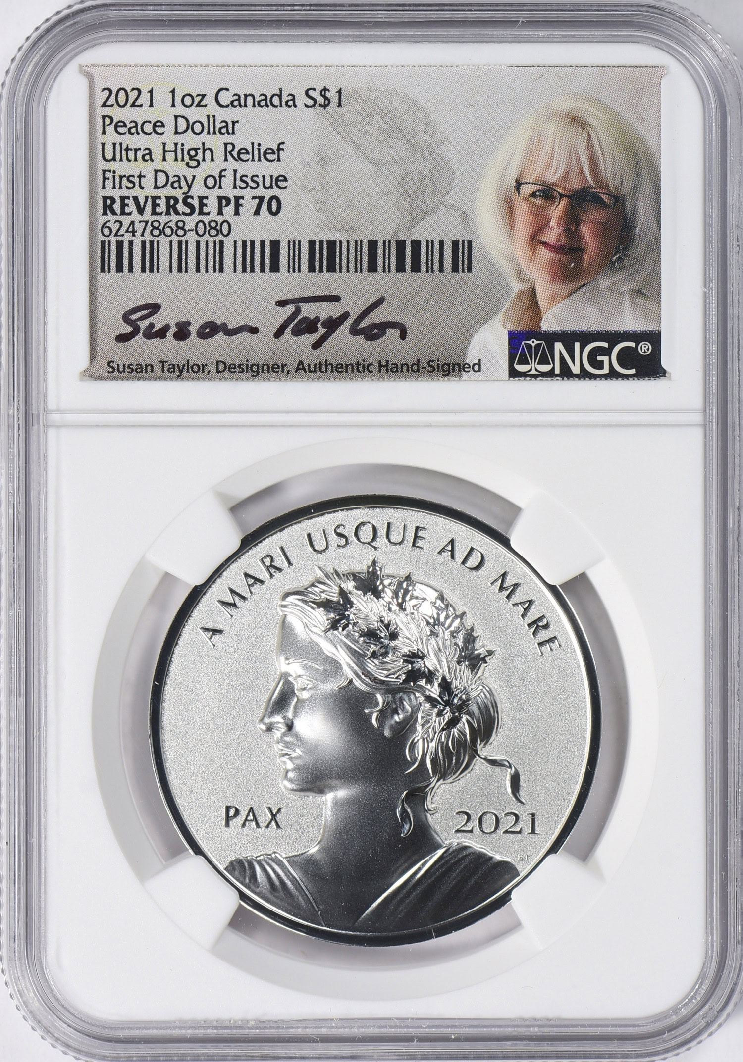 Canada 2021 Silver Dollar Ultra High Relief Peace Dollar Reverse Proof ...