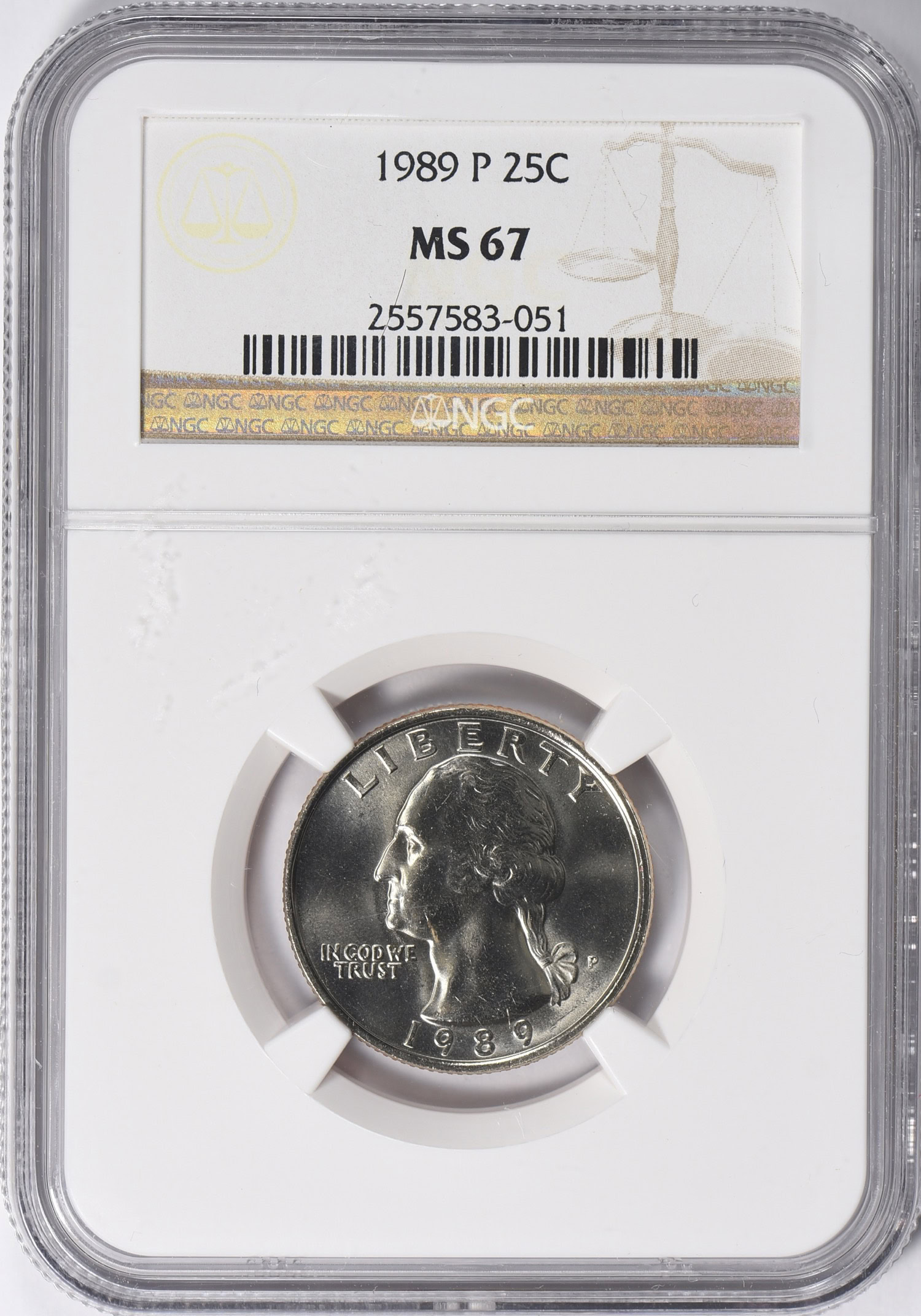1989-P Washington Quarter NGC MS-67 (Item 1205406) | GreatCollections ...