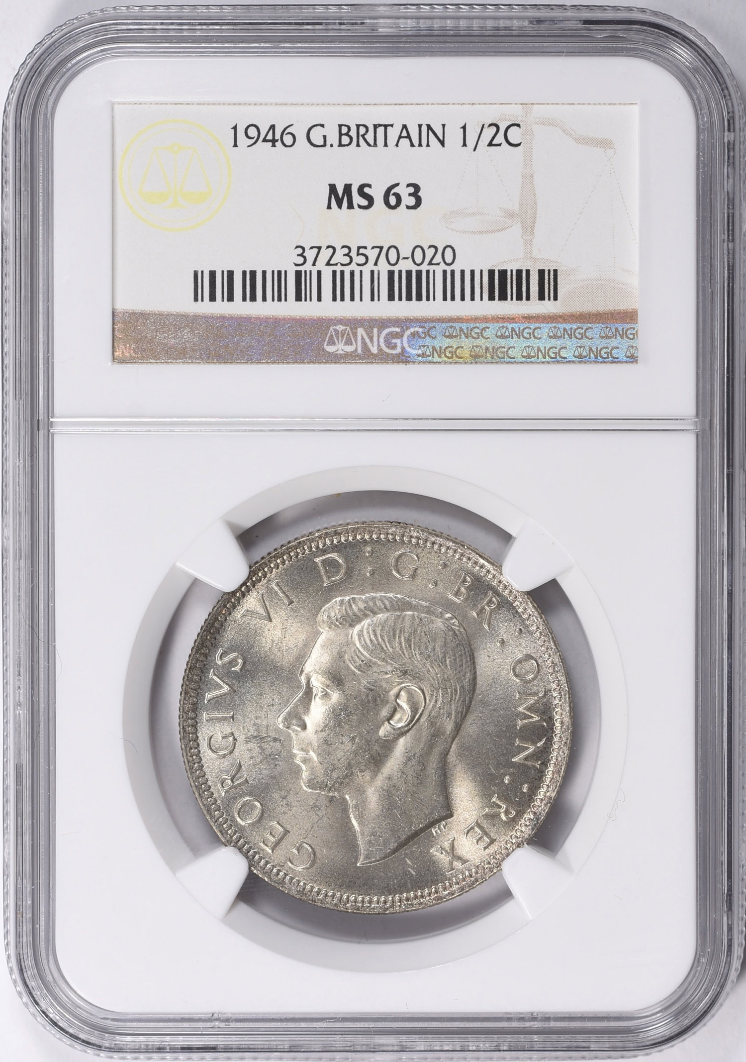 Great Britain 1946 Silver 1/2 Crown S-4080 NGC MS-63 (Item 1206350 ...