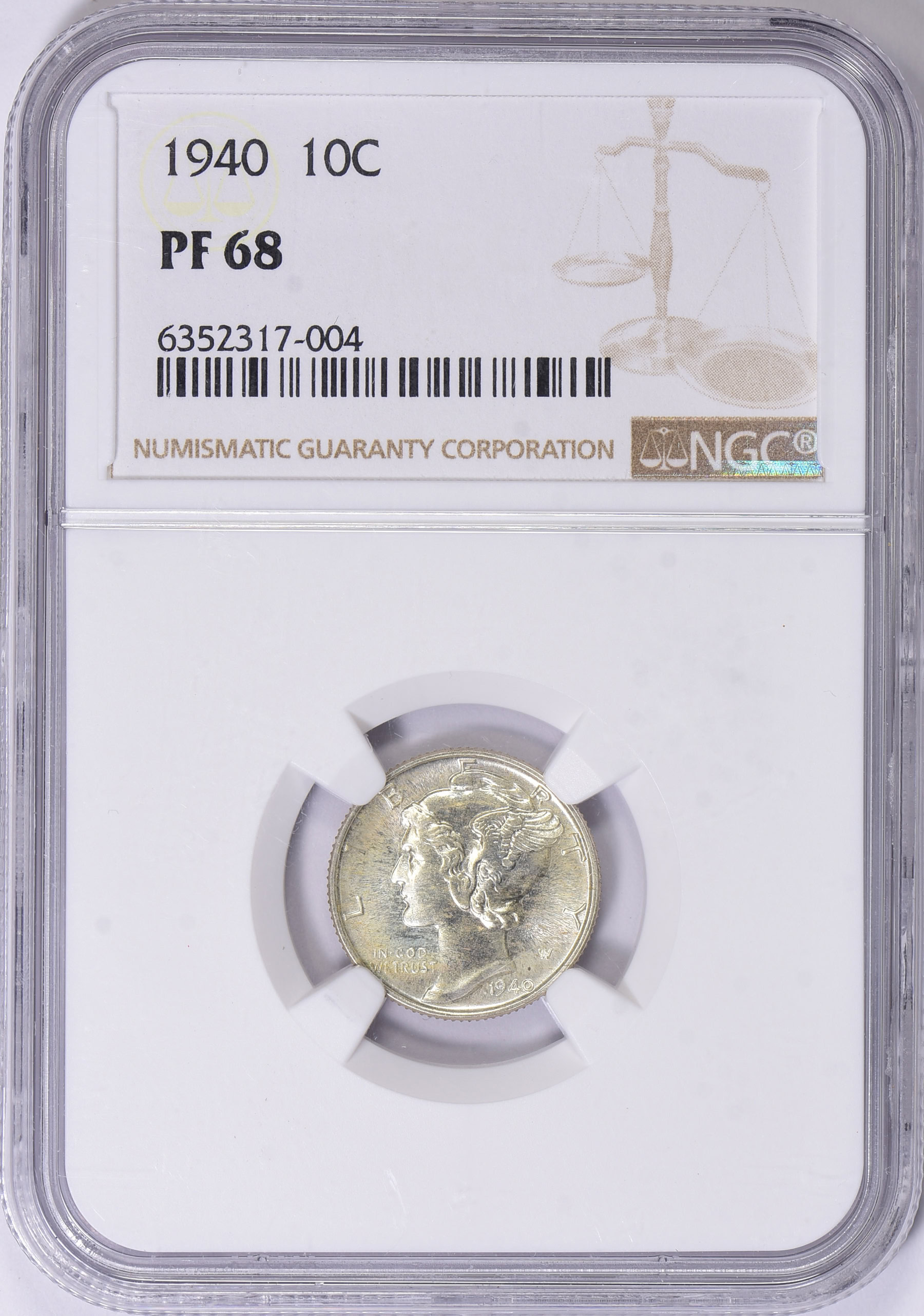 1940 Mercury Dime NGC Proof-68 (Item 1207959) | GreatCollections Coin Auctions