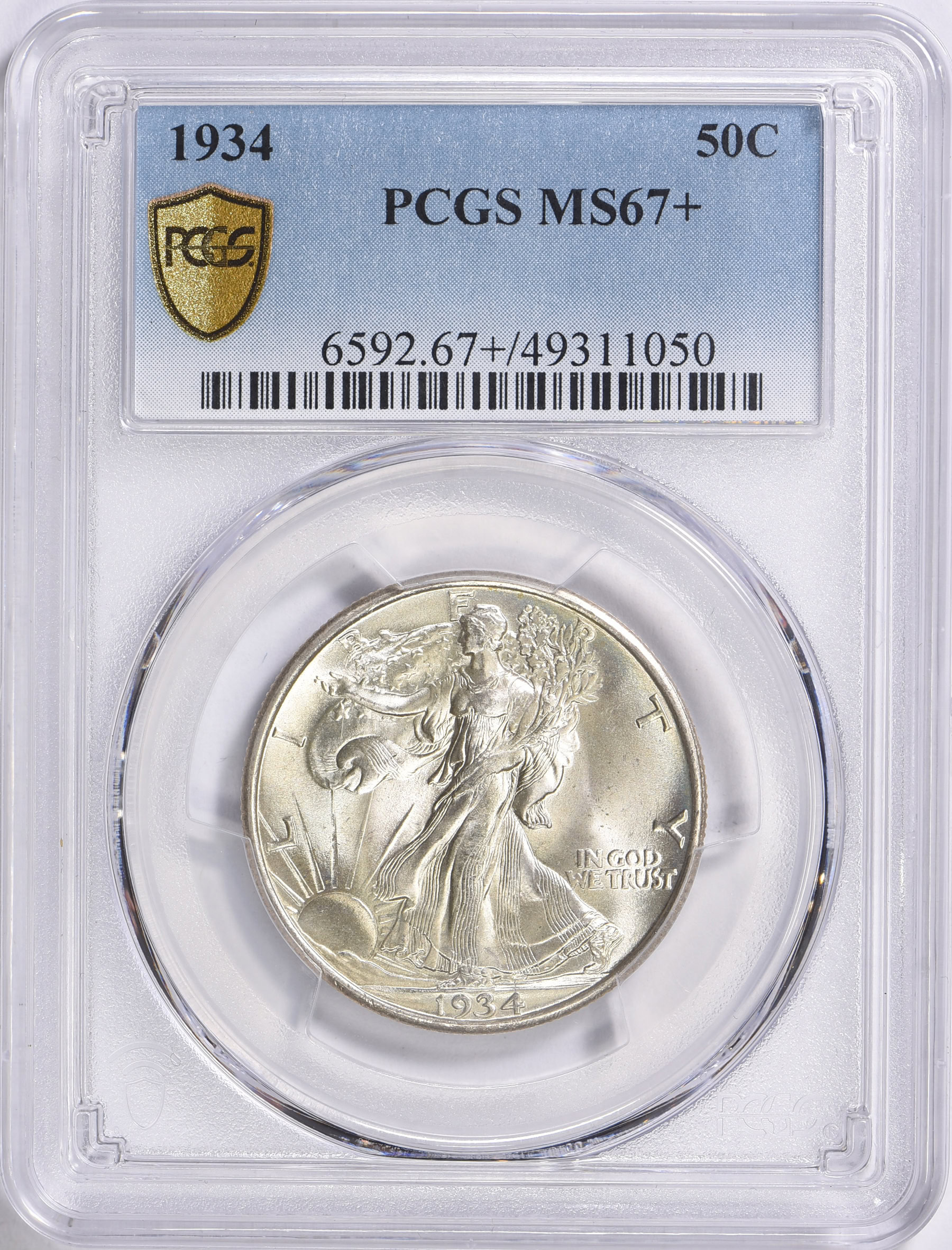 1934 Walking Liberty Half Dollar PCGS MS-67+ (Item 1208011) | GreatCollections Coin Auctions