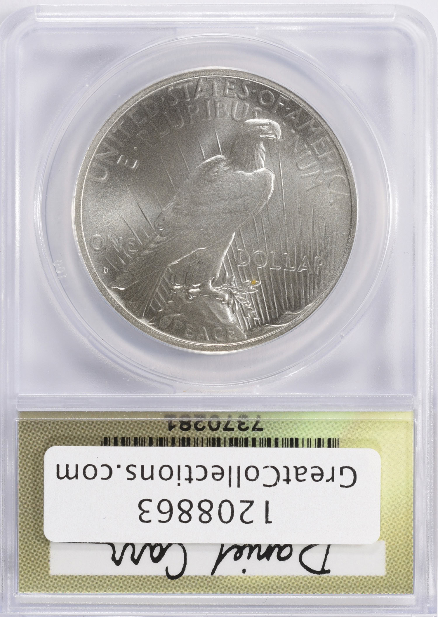 1964-D Peace Dollar Token by Daniel Carr Overstruck on 1922-35 Peace ...