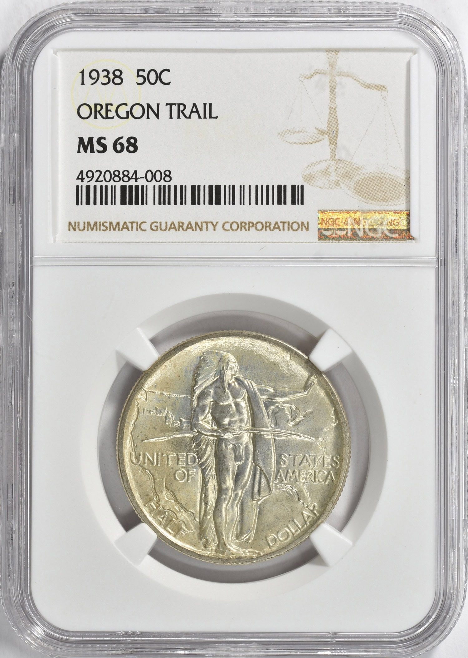 1938 Oregon Trail Memorial Half Dollar NGC MS-68 (Item 1209985) | GreatCollections Coin Auctions