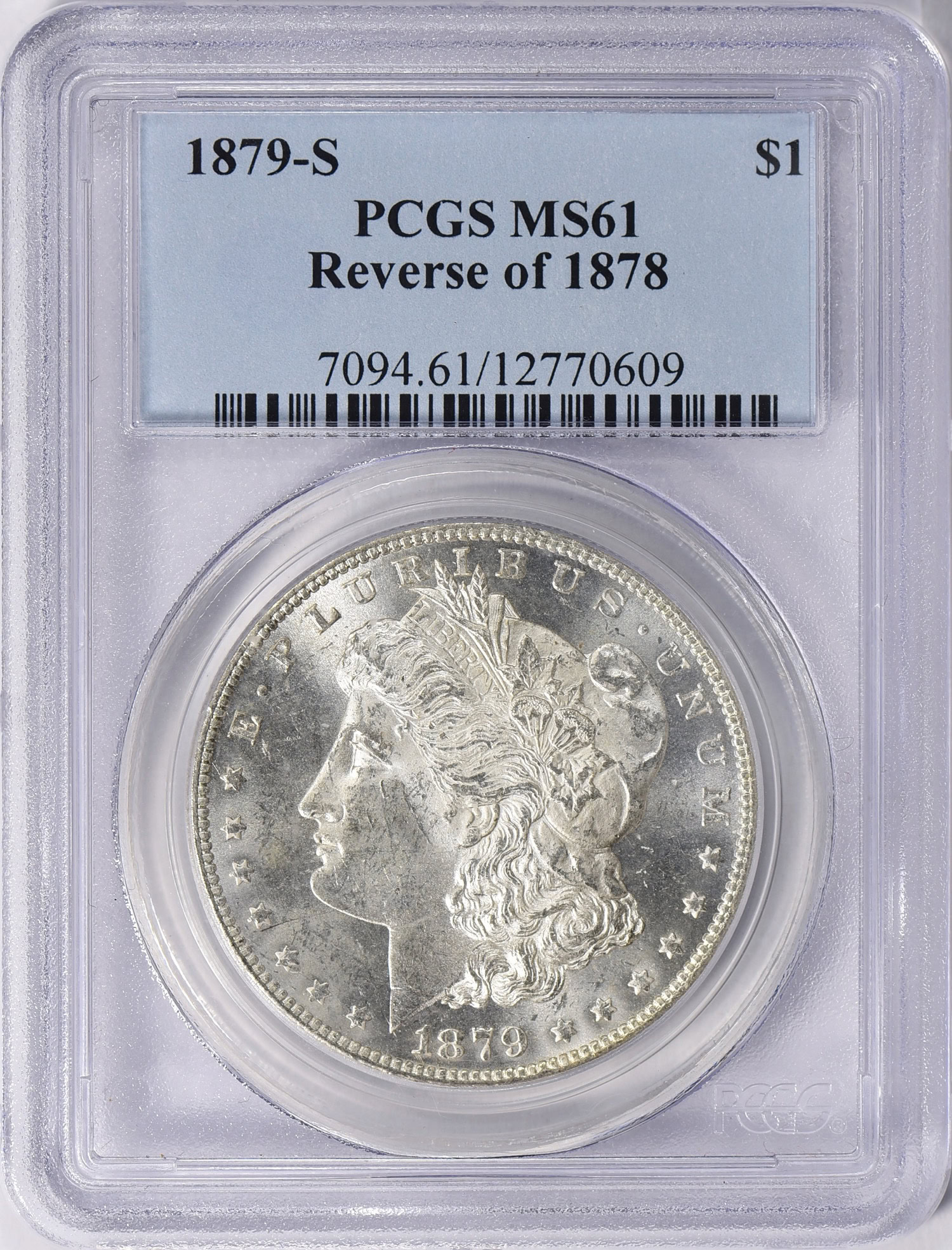 1879-S Morgan Silver Dollar Reverse of 1878 PCGS MS-61 (Item 1215827) | GreatCollections Coin ...