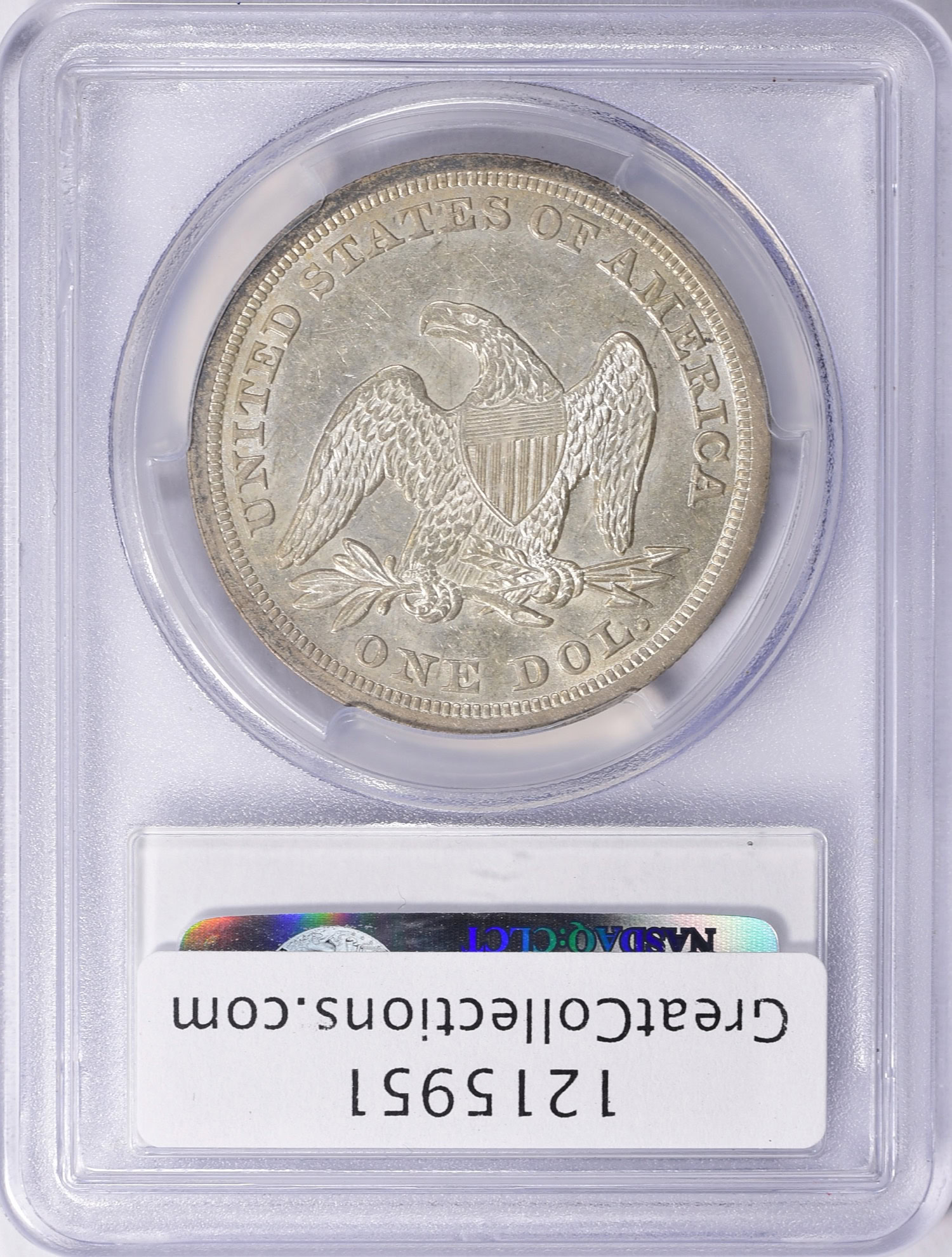 1847 Seated Liberty Silver Dollar PCGS AU-58 (CAC Green) (Item 1215951 ...
