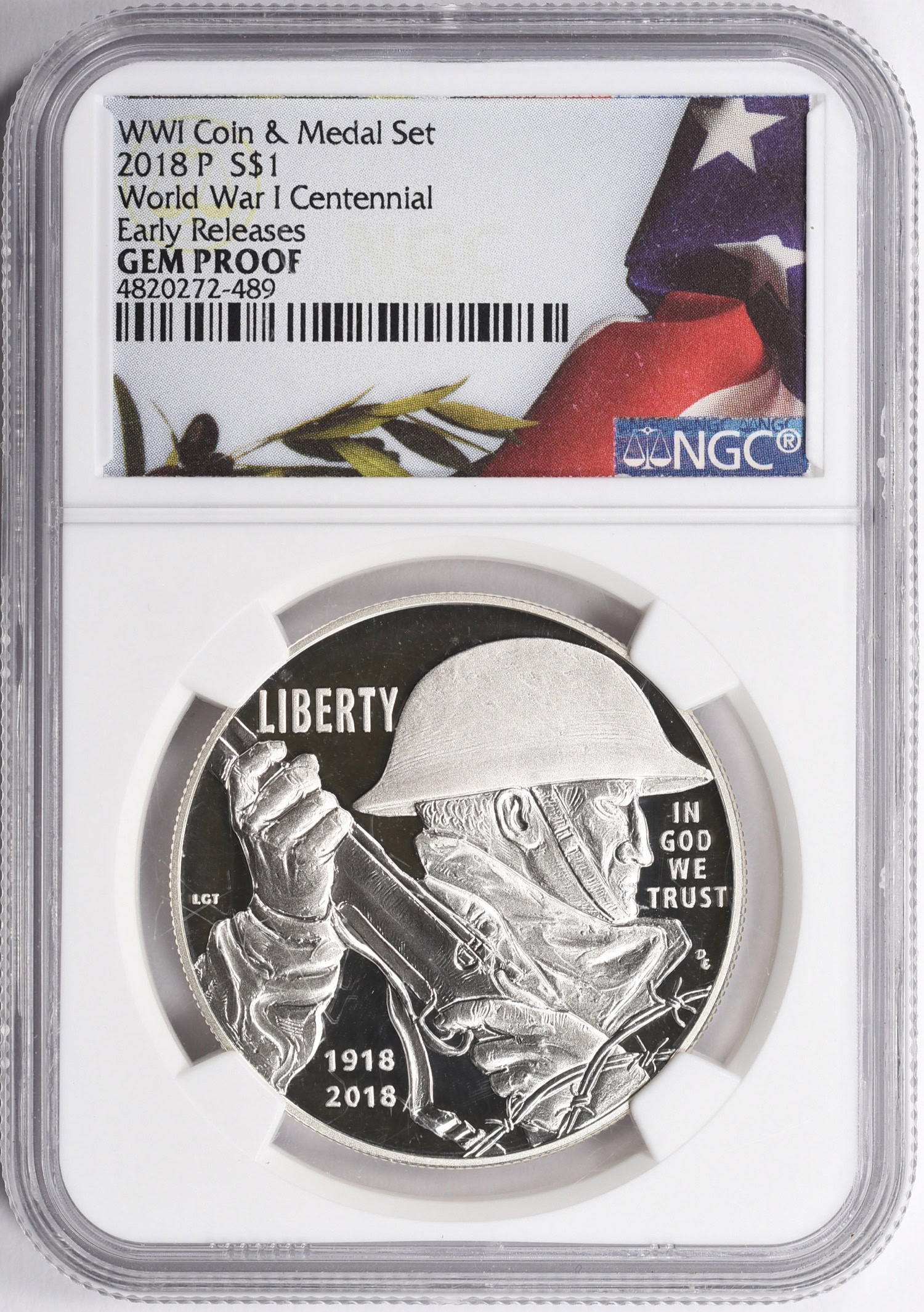 2018-P World War I WWI Centennial Silver Dollar Early Releases NGC Gem ...