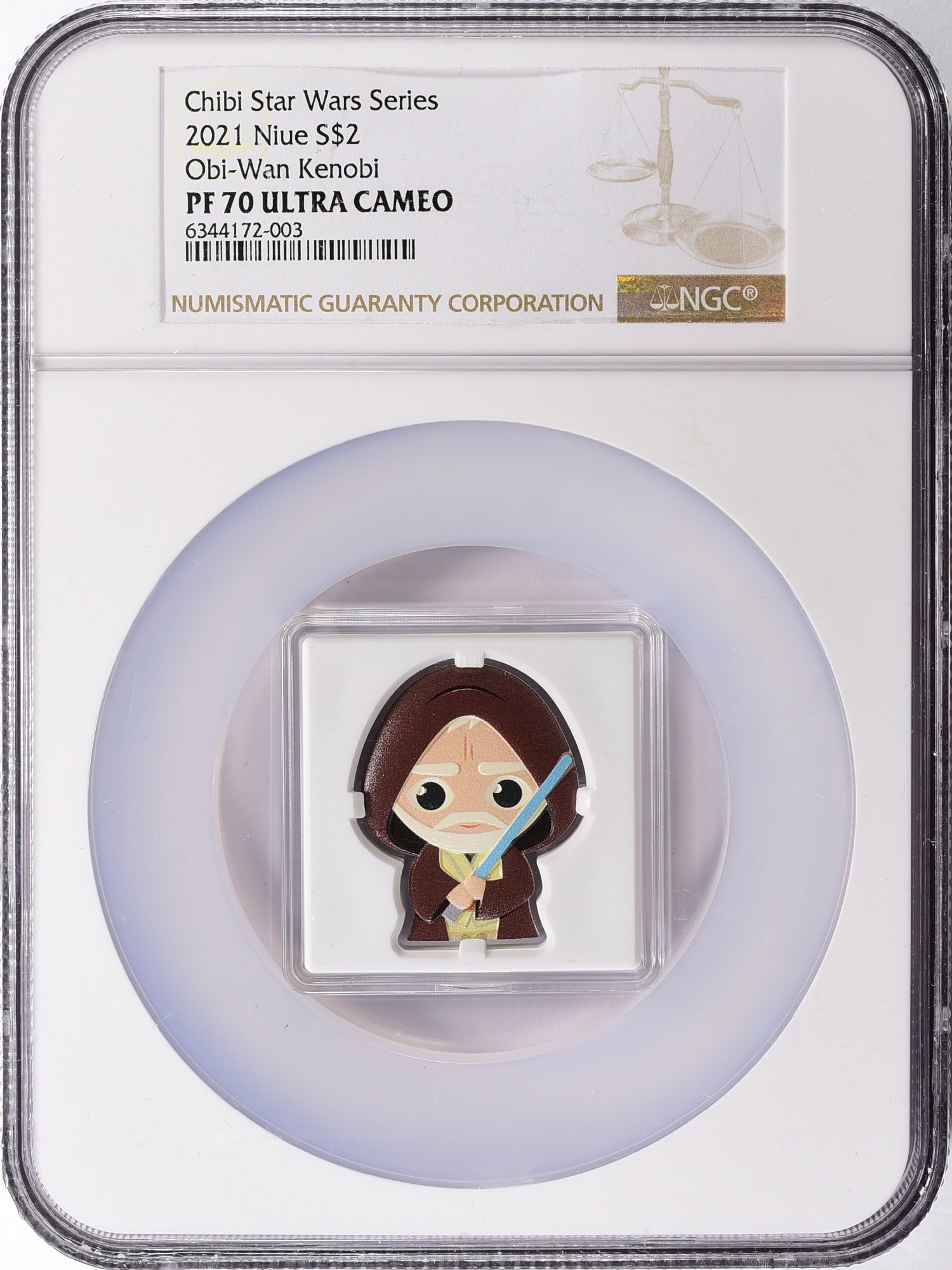 Niue 2021 Colorized Silver $2 Chibi Star Wars Series Obi-Wan Kenobi ...