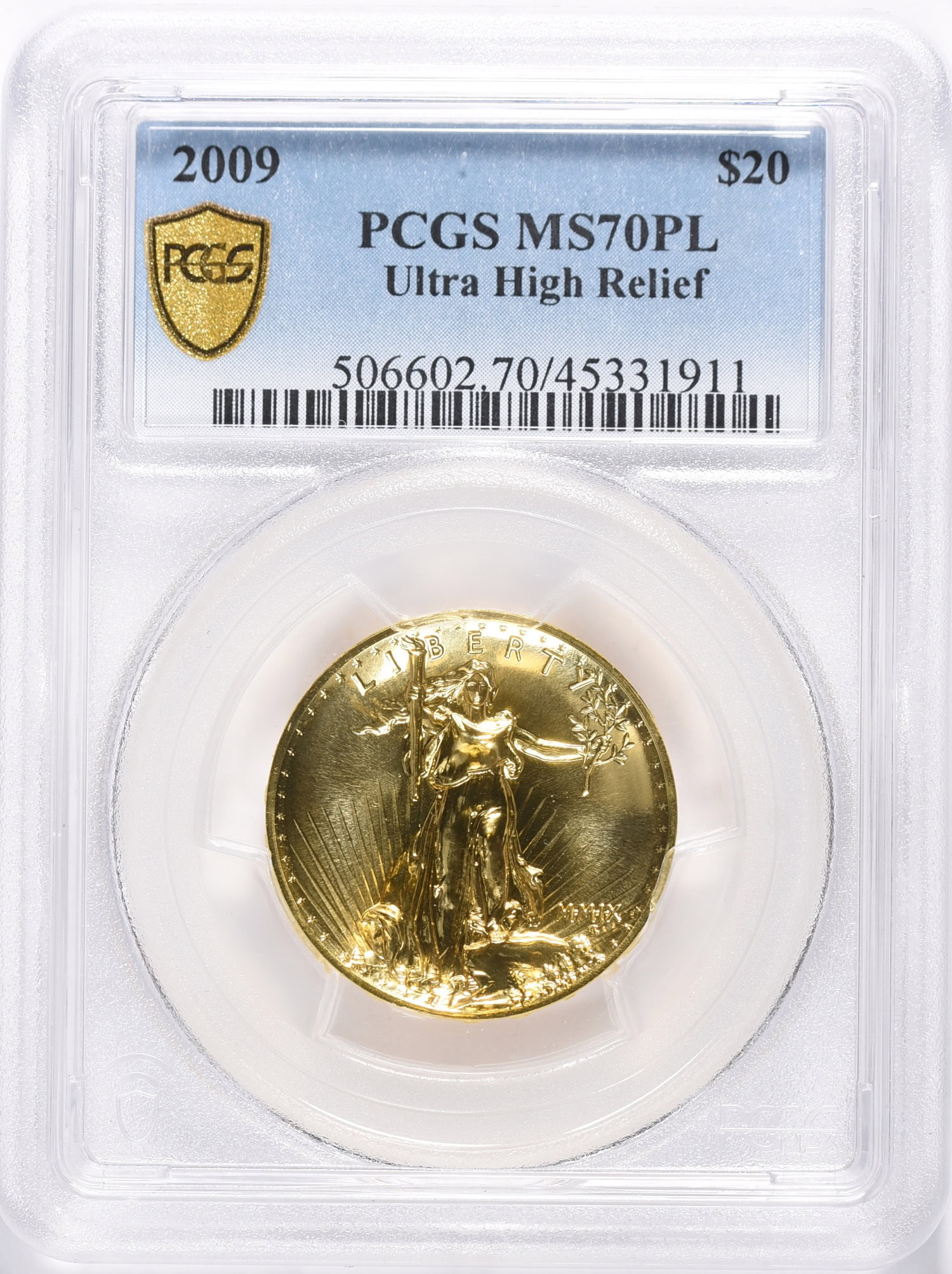 2009 MMIX Ultra High Relief $20 Gold PCGS MS-70 PL (Item 1223027 ...