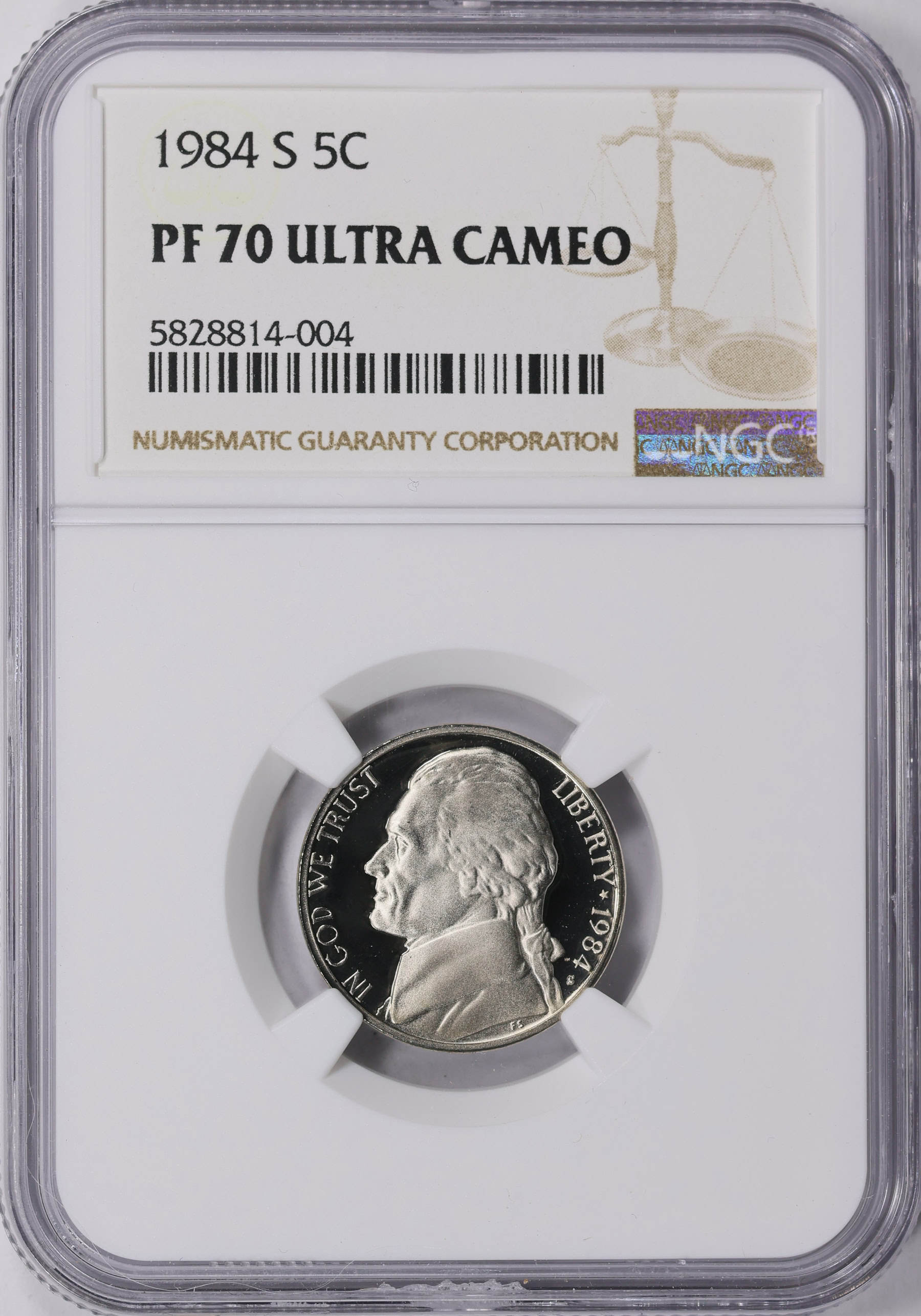 1984-S Jefferson Nickel NGC Proof-70 UC (Item 1227561 ...