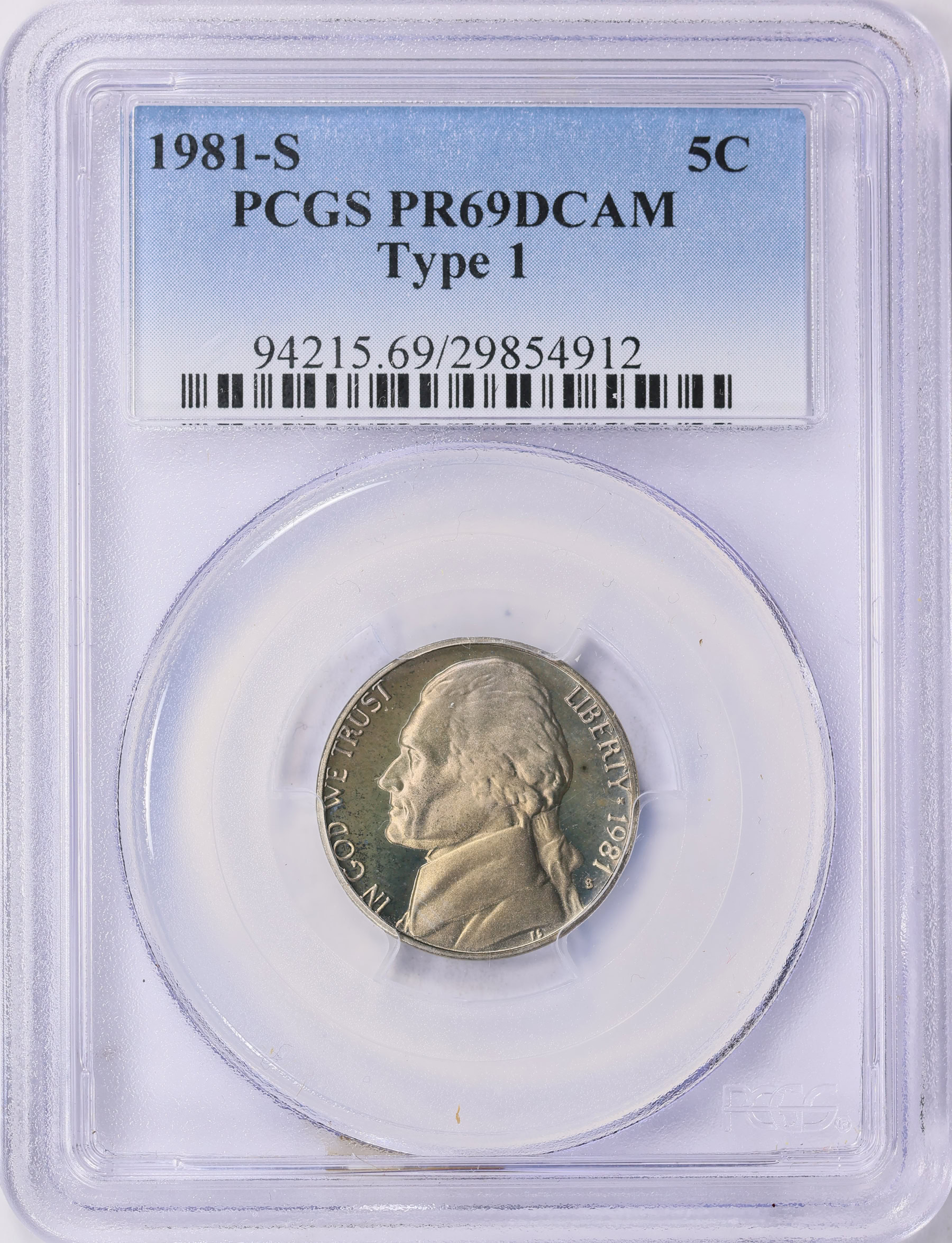 1981-S Jefferson Nickel Type 1 PCGS Proof-69 DCAM (Item 1227573 ...