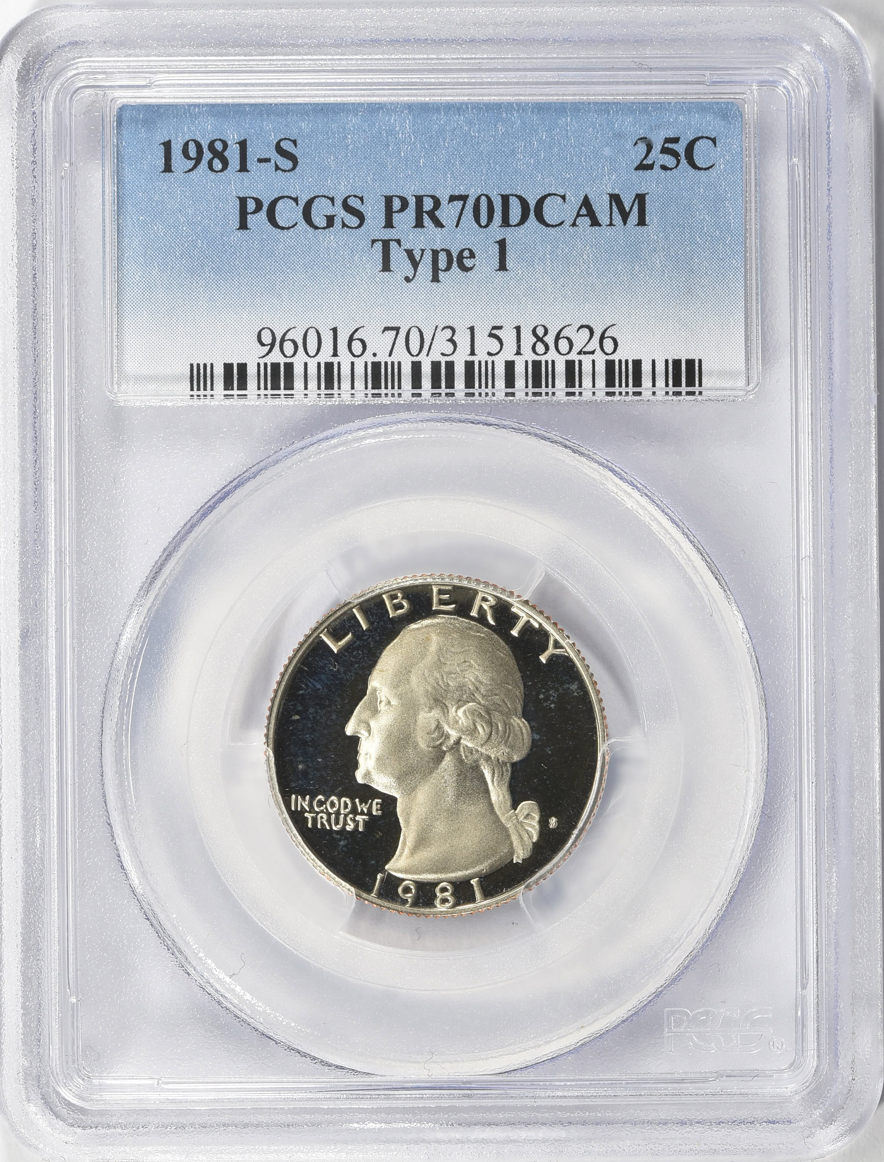 1981-S Washington Quarter Type 1 PCGS Proof-70 DCAM (Item 1227616 ...