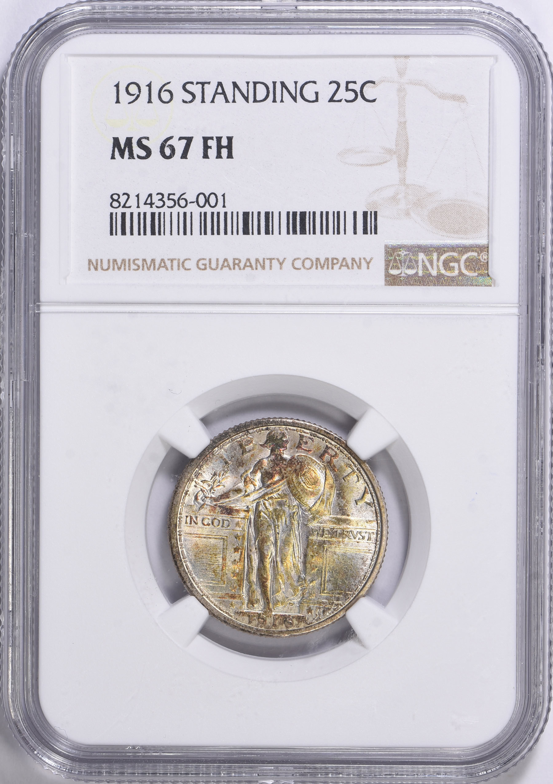 1916 Standing Liberty Quarter NGC MS-67 FH (Toned) (Item 1231015) | GreatCollections Coin Auctions