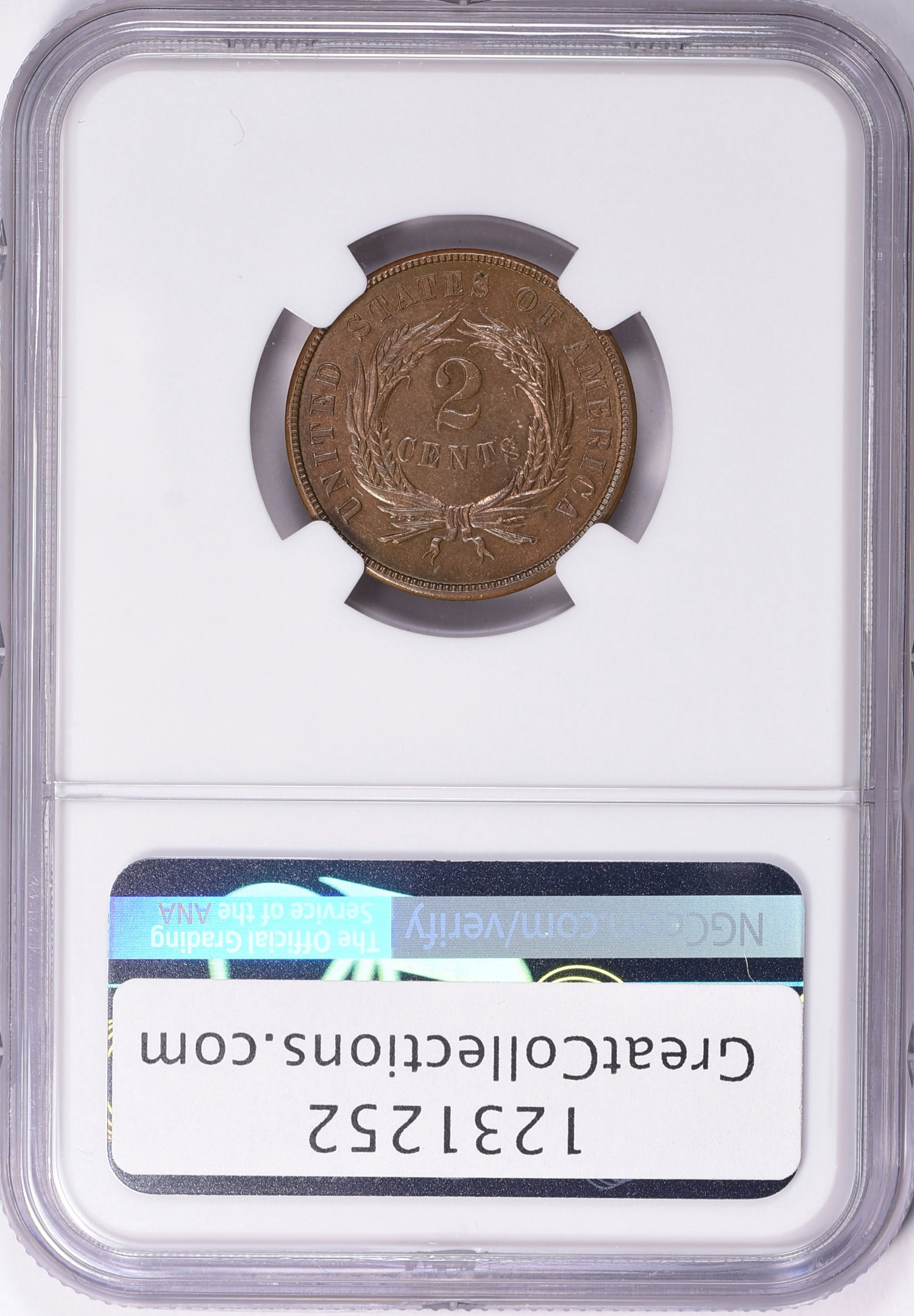 1869 Two-Cent Piece NGC Unc Details (Item 1231252) | GreatCollections ...