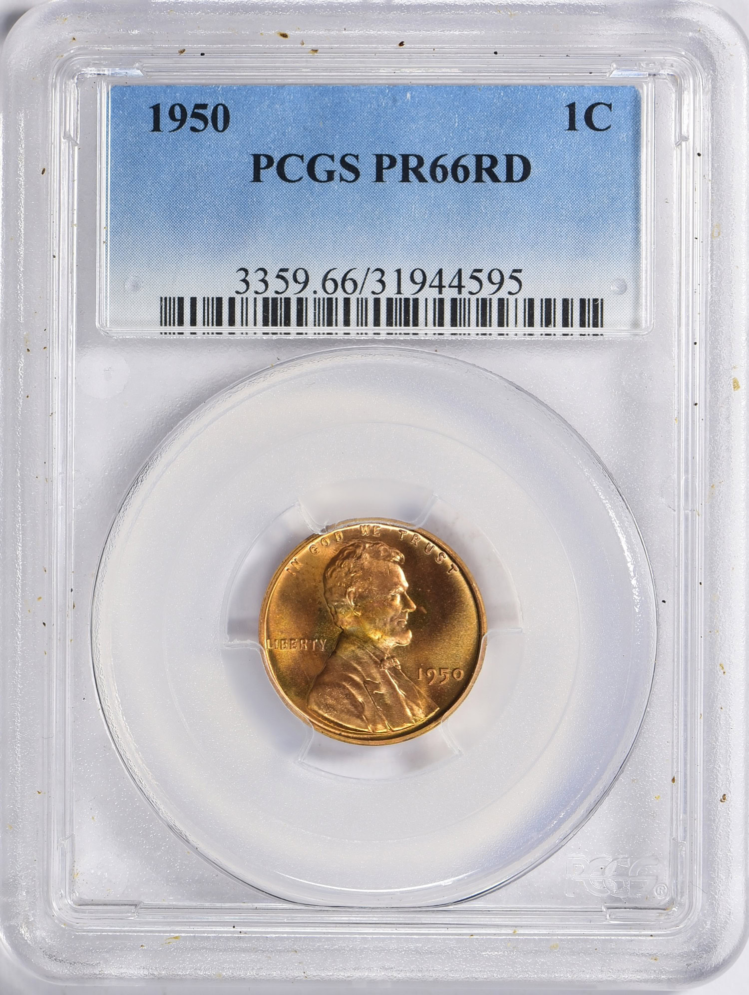 1950 Lincoln Cent PCGS Proof-66 RD (Item 1232758) | GreatCollections ...