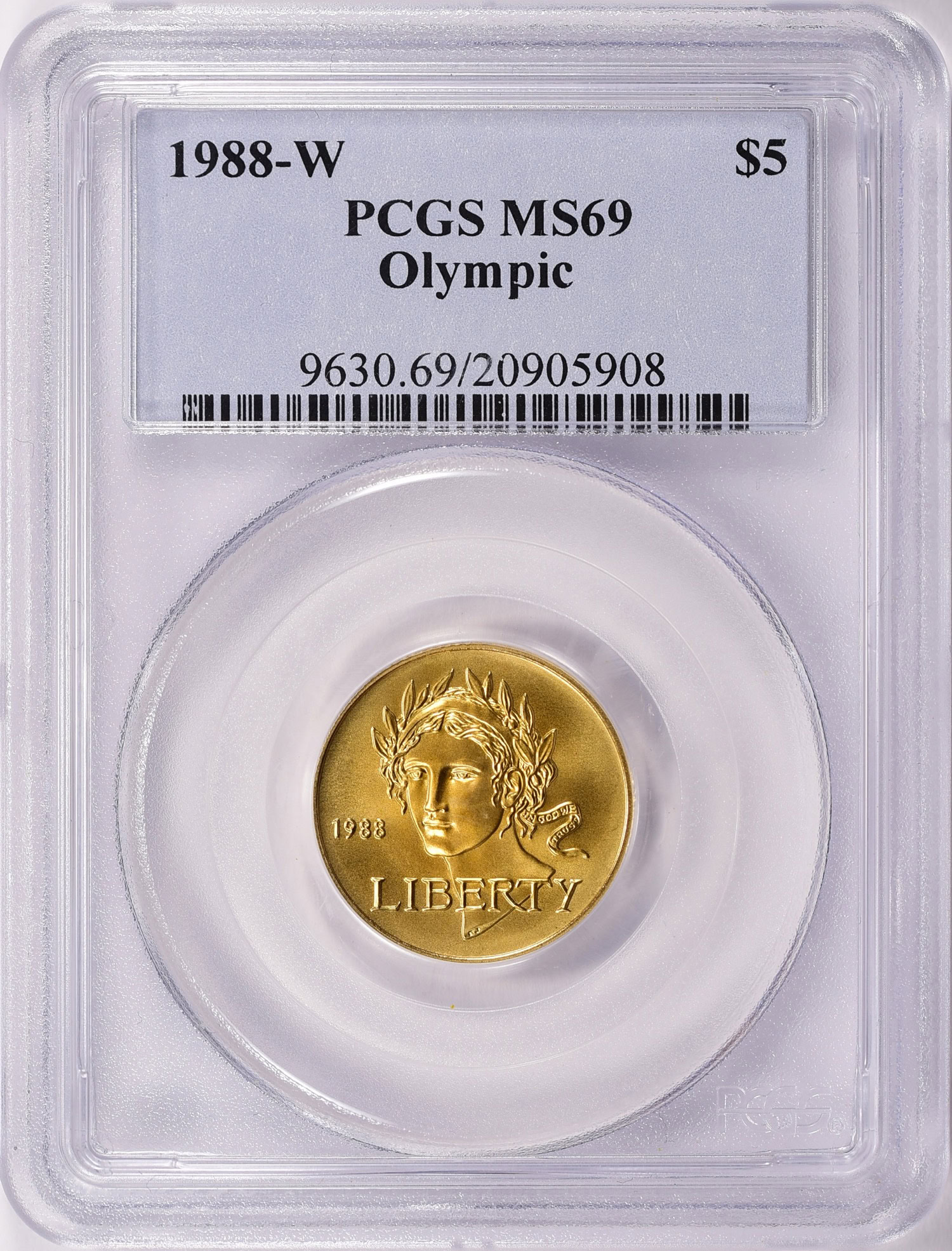 1988-W Seoul Olympiad Gold $5 PCGS MS-69 (Item 1237271 ...