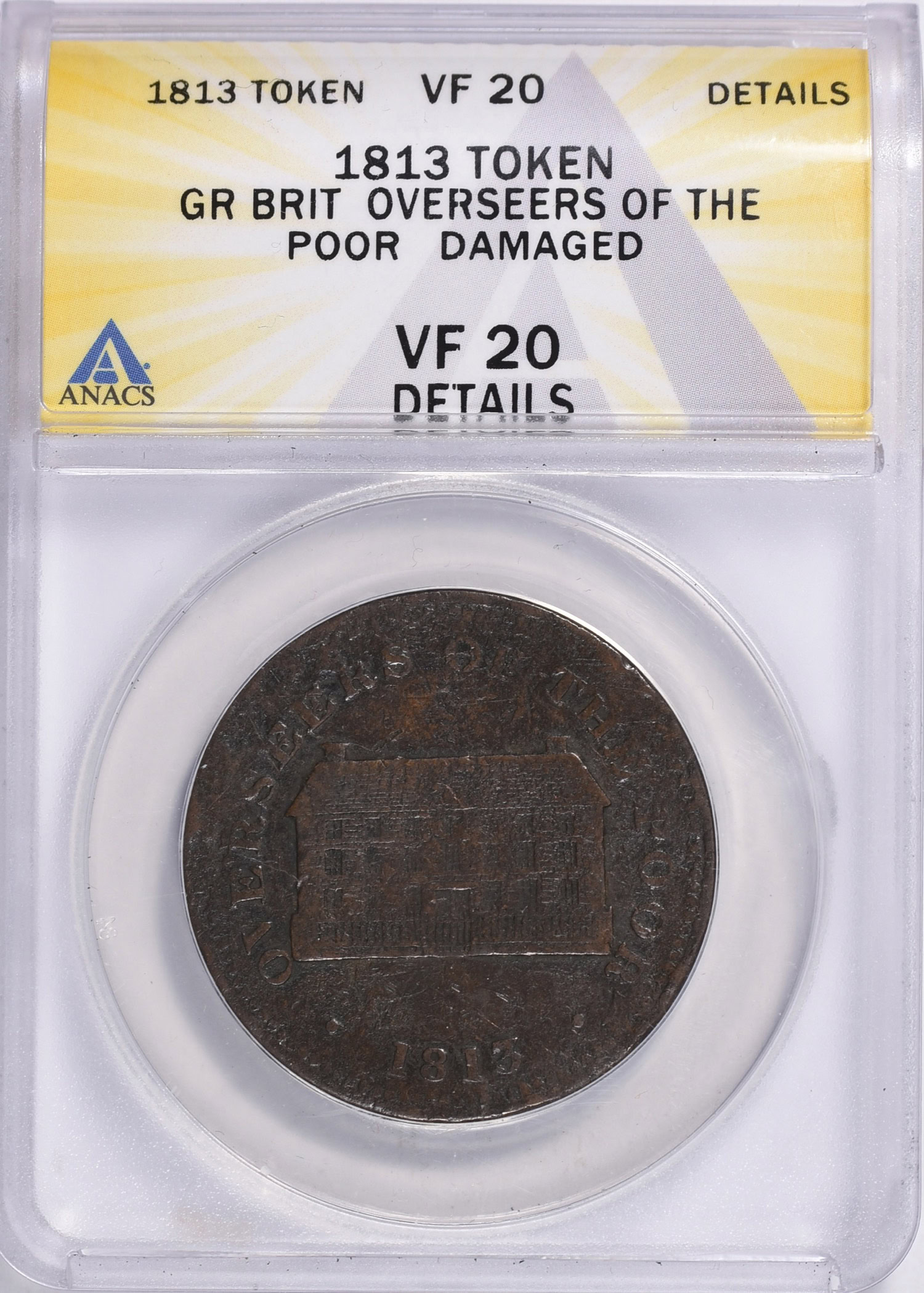 Great Britain 1813 Overseers of the Poor Token ANACS VF-20 Details ...