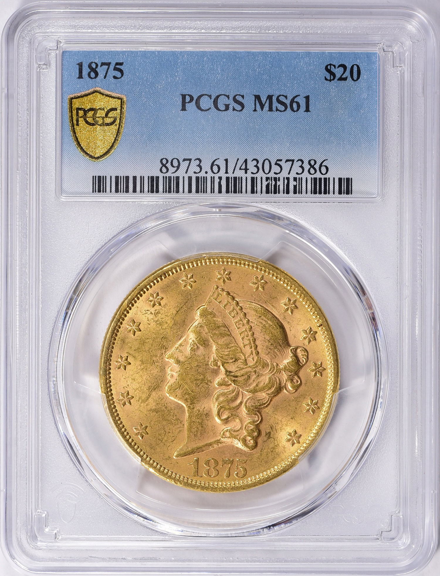 1875 Liberty Gold Double Eagle PCGS MS-61 (Item 1243943) | GreatCollections Coin Auctions