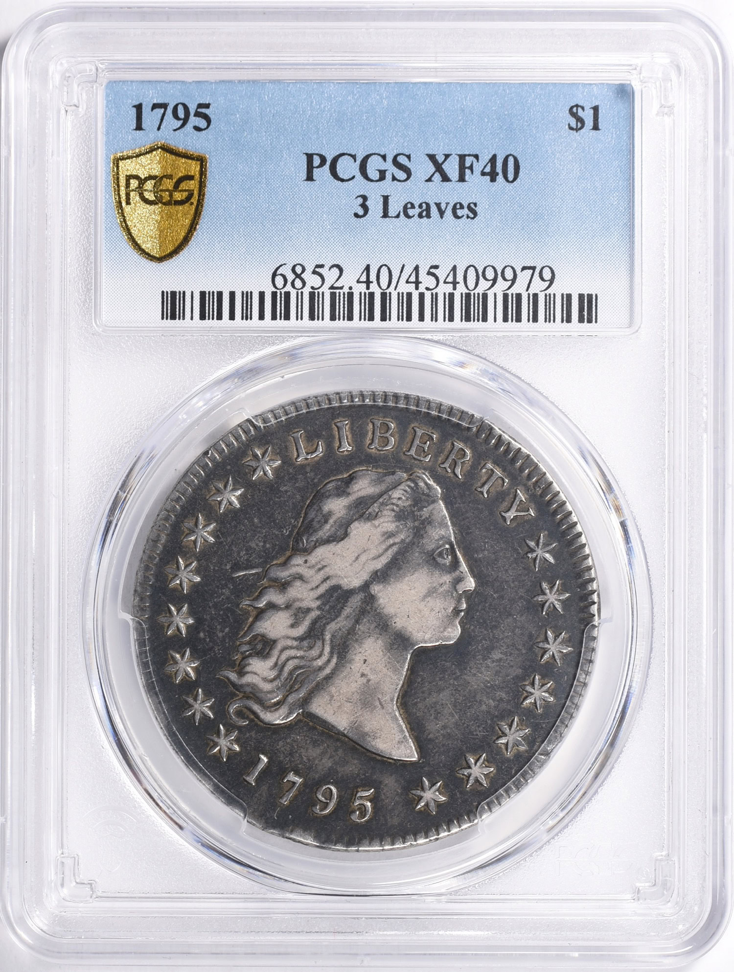 1795 Flowing Hair Silver Dollar 3 Leaves PCGS XF-40 (Item 1244675) | GreatCollections Coin Auctions