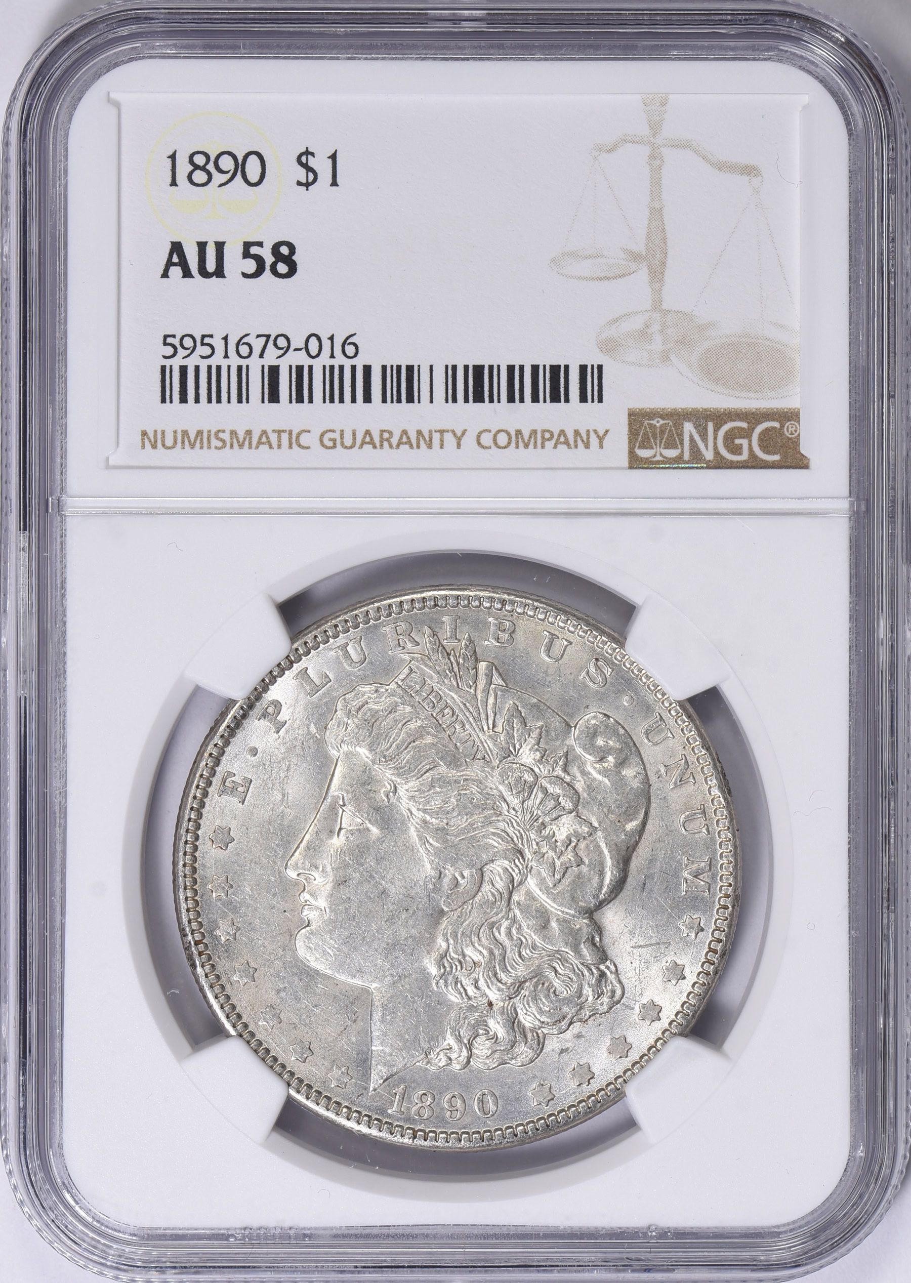1890 Morgan Silver Dollar NGC AU-58 (Item 1247472) | GreatCollections Coin Auctions