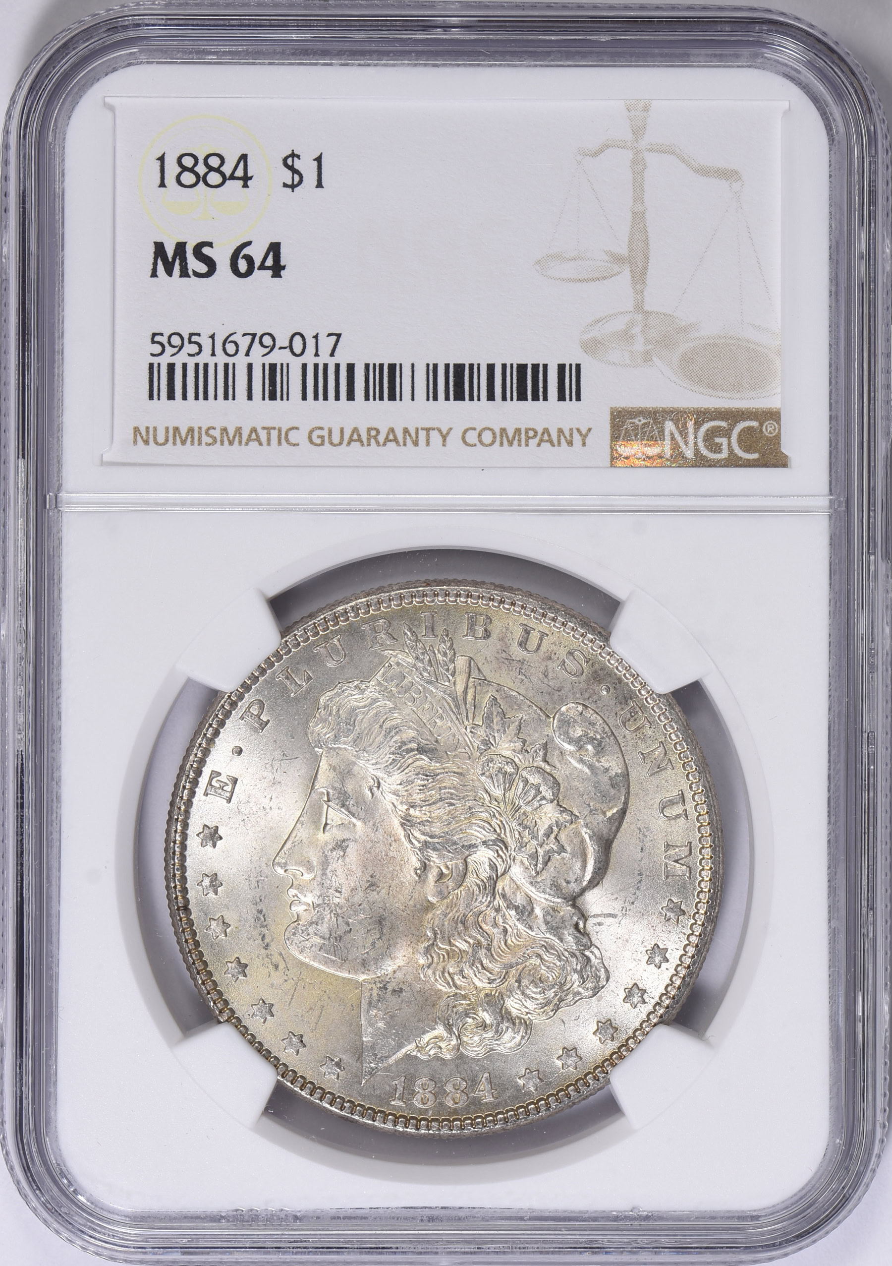 1884 Morgan Silver Dollar NGC MS-64 (Item 1247473) | GreatCollections ...