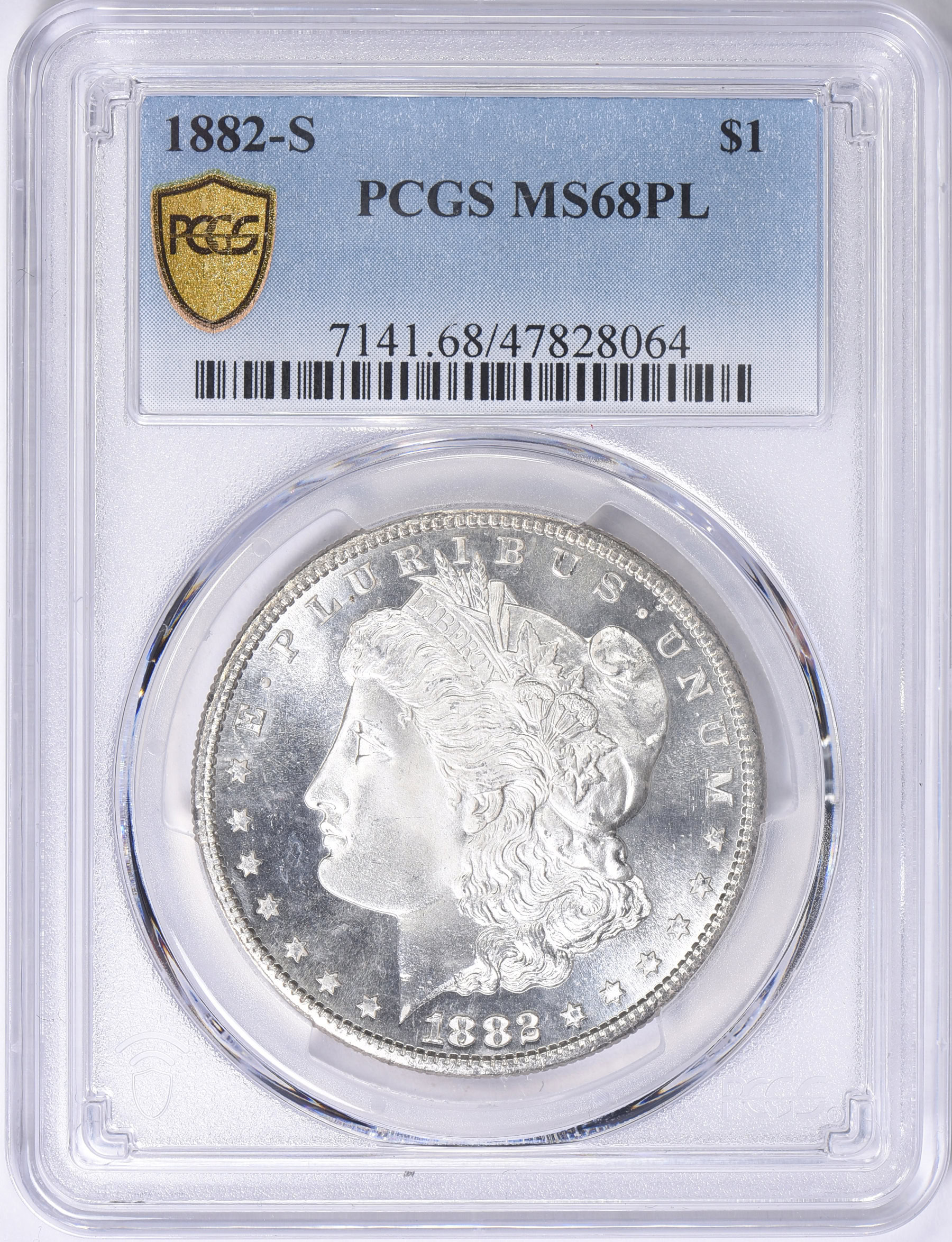 1882-S Morgan Silver Dollar PCGS MS-68 PL (Item 1248772) | GreatCollections Coin Auctions