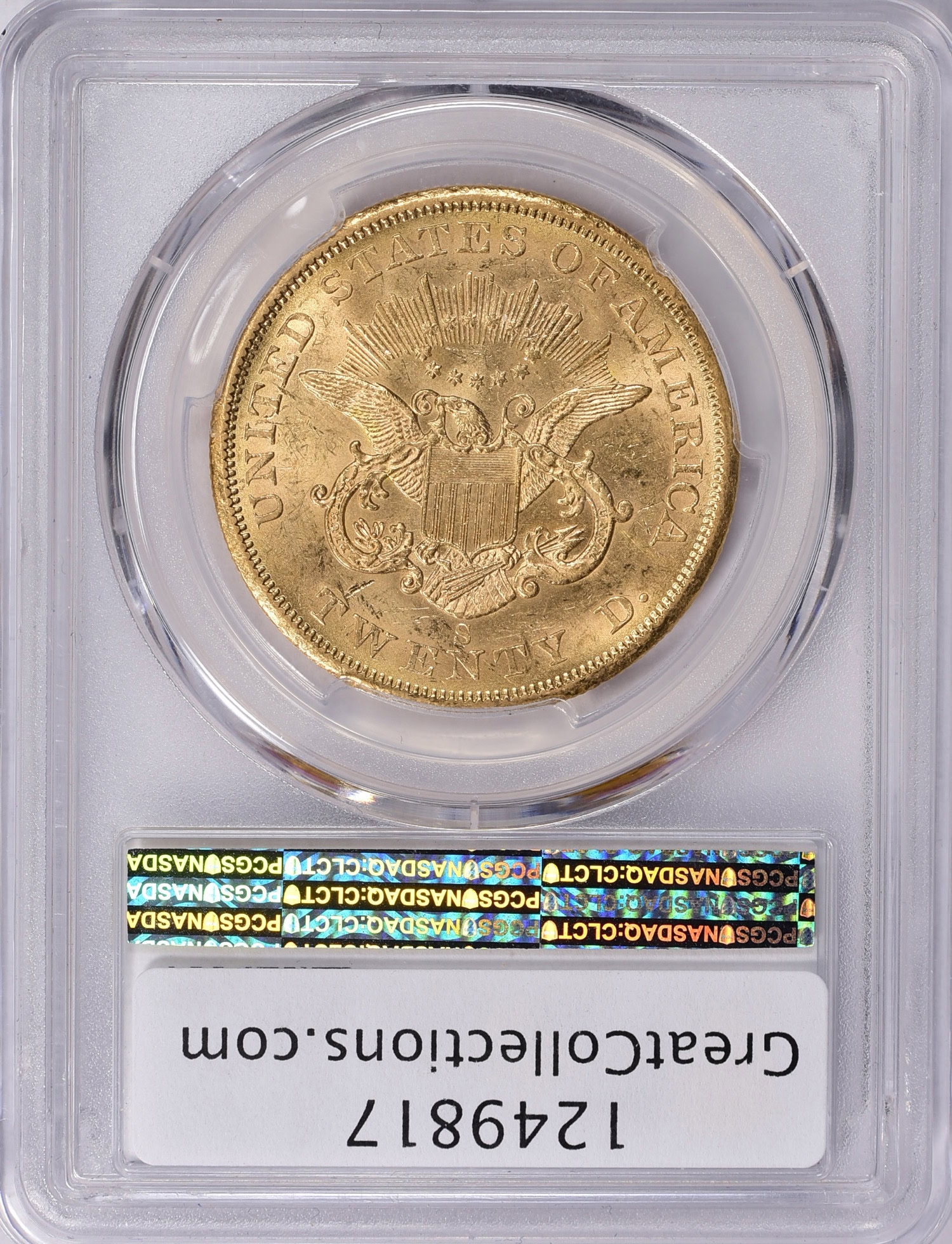 1857-S Liberty Gold Double Eagle Narrow Serif Shipwreck S.S. Central ...