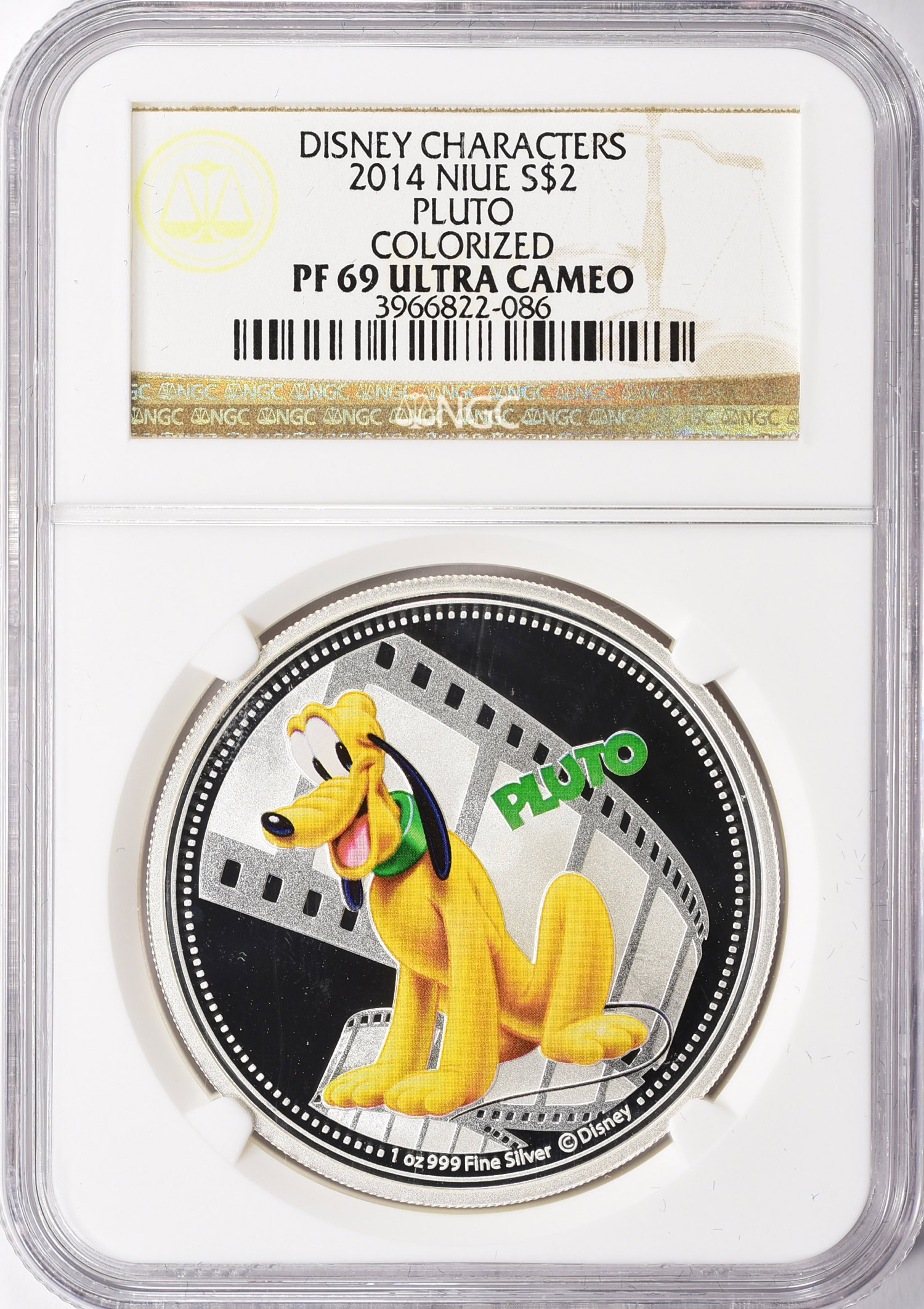 Niue 2014 Silver $2 Colorized Disney Characters - Pluto NGC Proof-69 UC | NGC Cert #3966822-086 ...