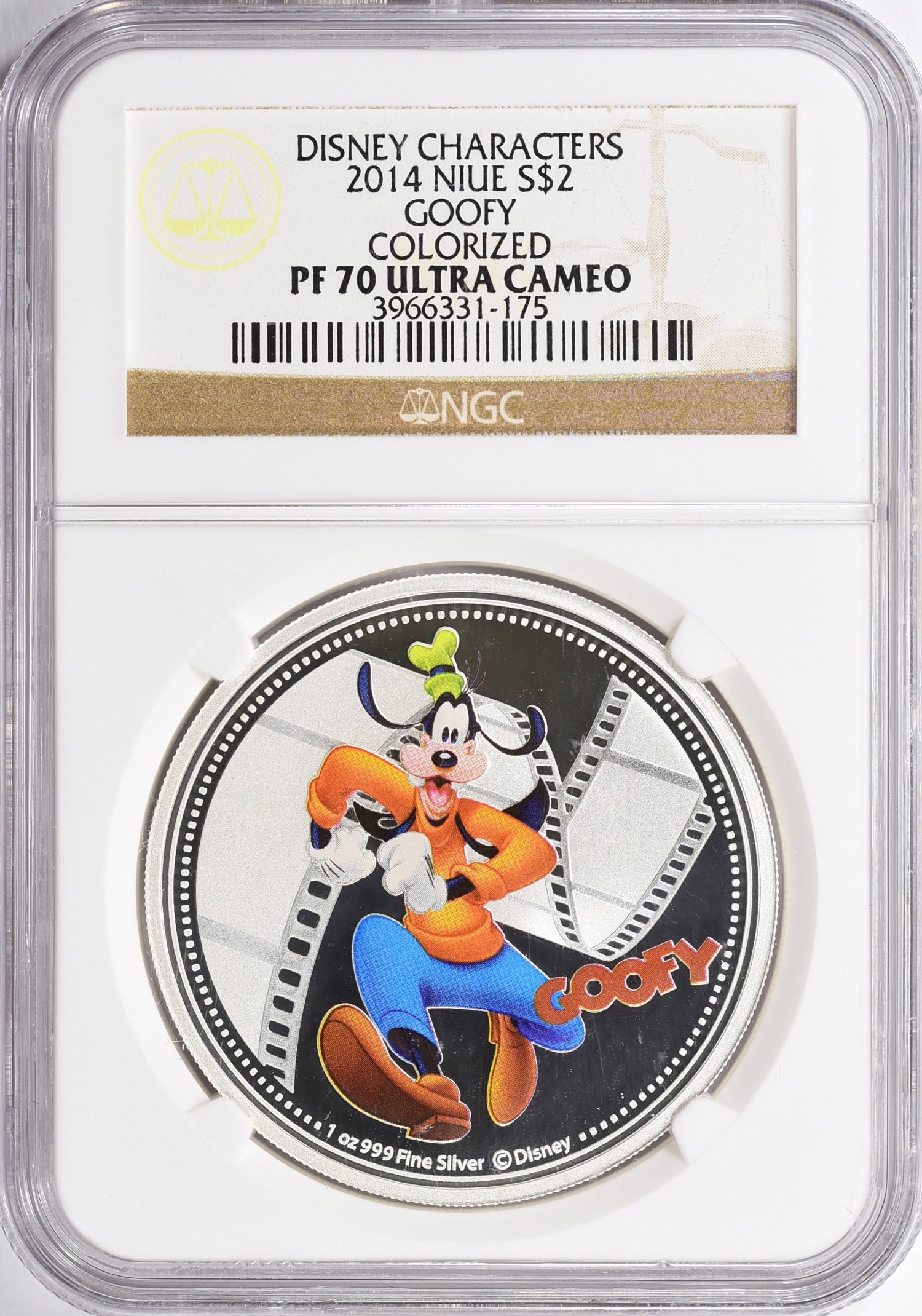 Niue 2014 Silver $2 Colorized Disney Characters - Goofy NGC Proof-70 UC ...