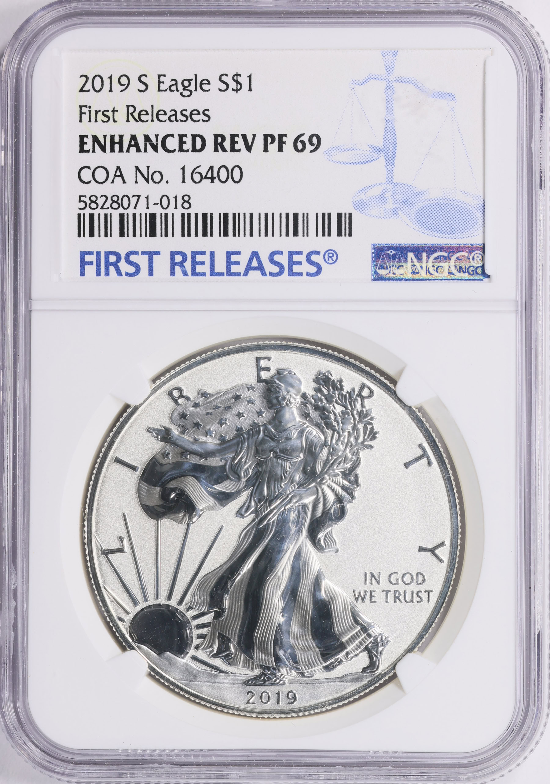 2019-S $1 Silver Eagle Enhanced Reverse Proof First Releases NGC Proof ...