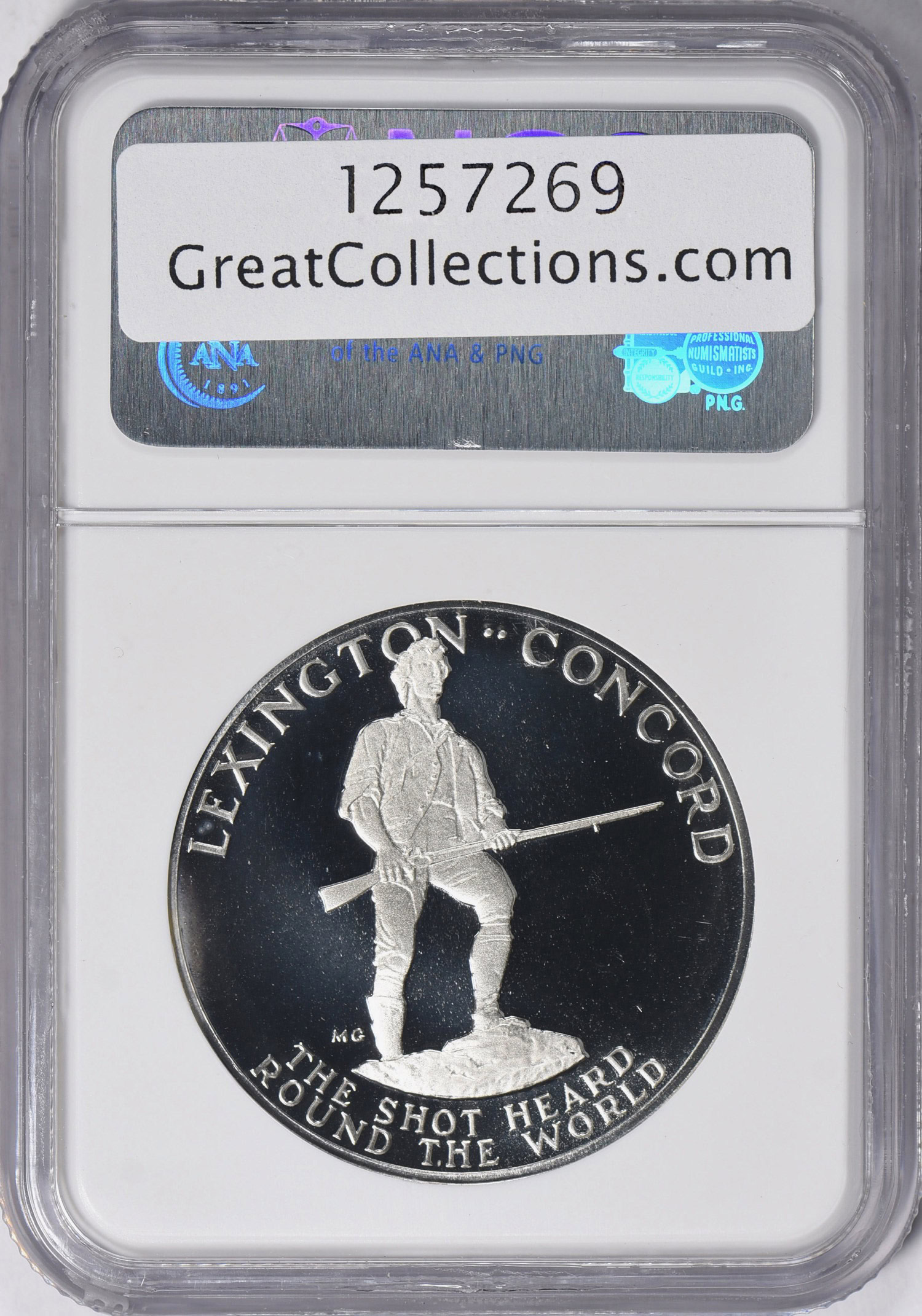 1976 Silver Lexington - Concord Medal Revolution Bicentennial NGC Proof ...