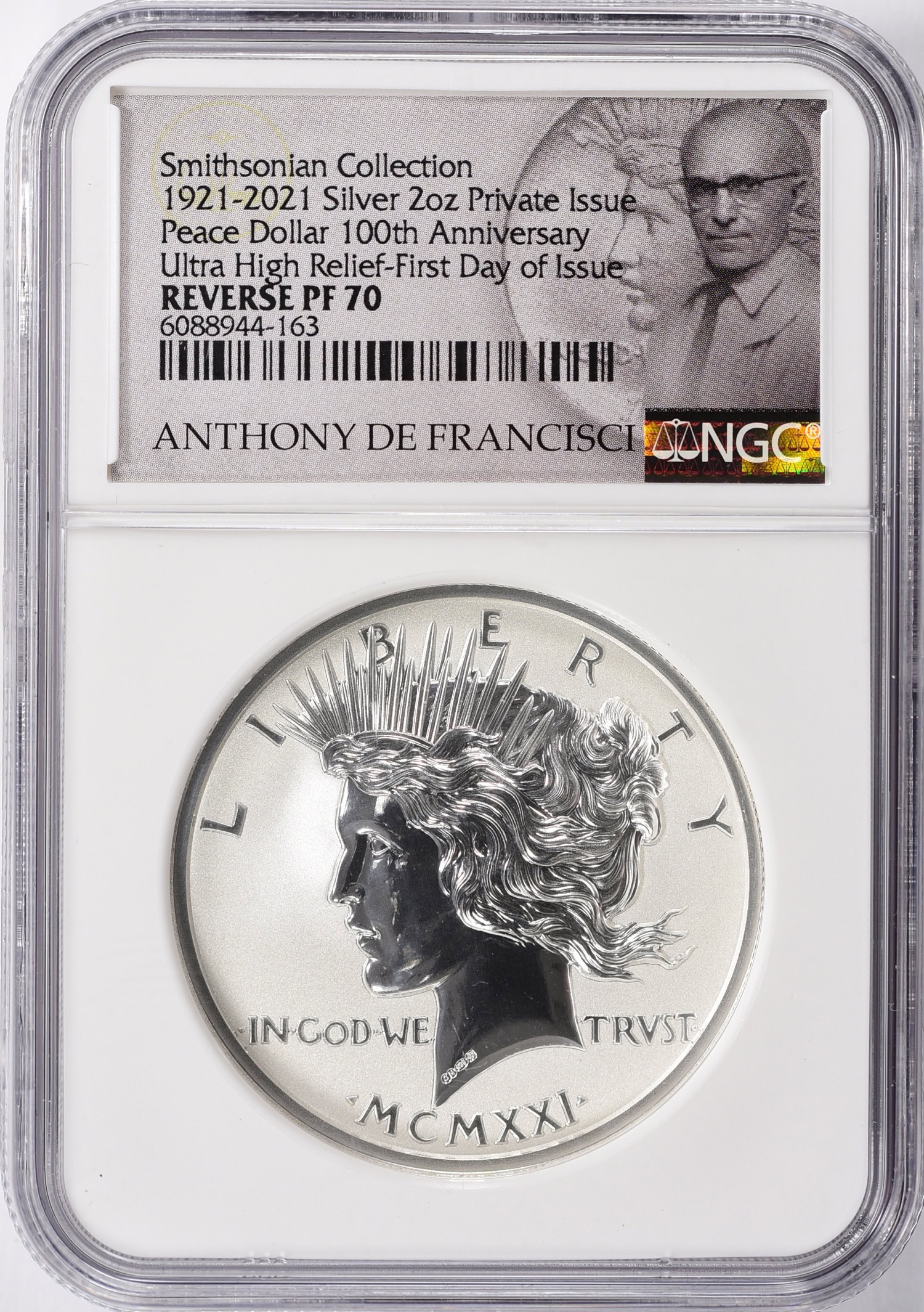 1921-2021 Silver 2 oz. Private Issue Peace Dollar 100th Anniversary ...