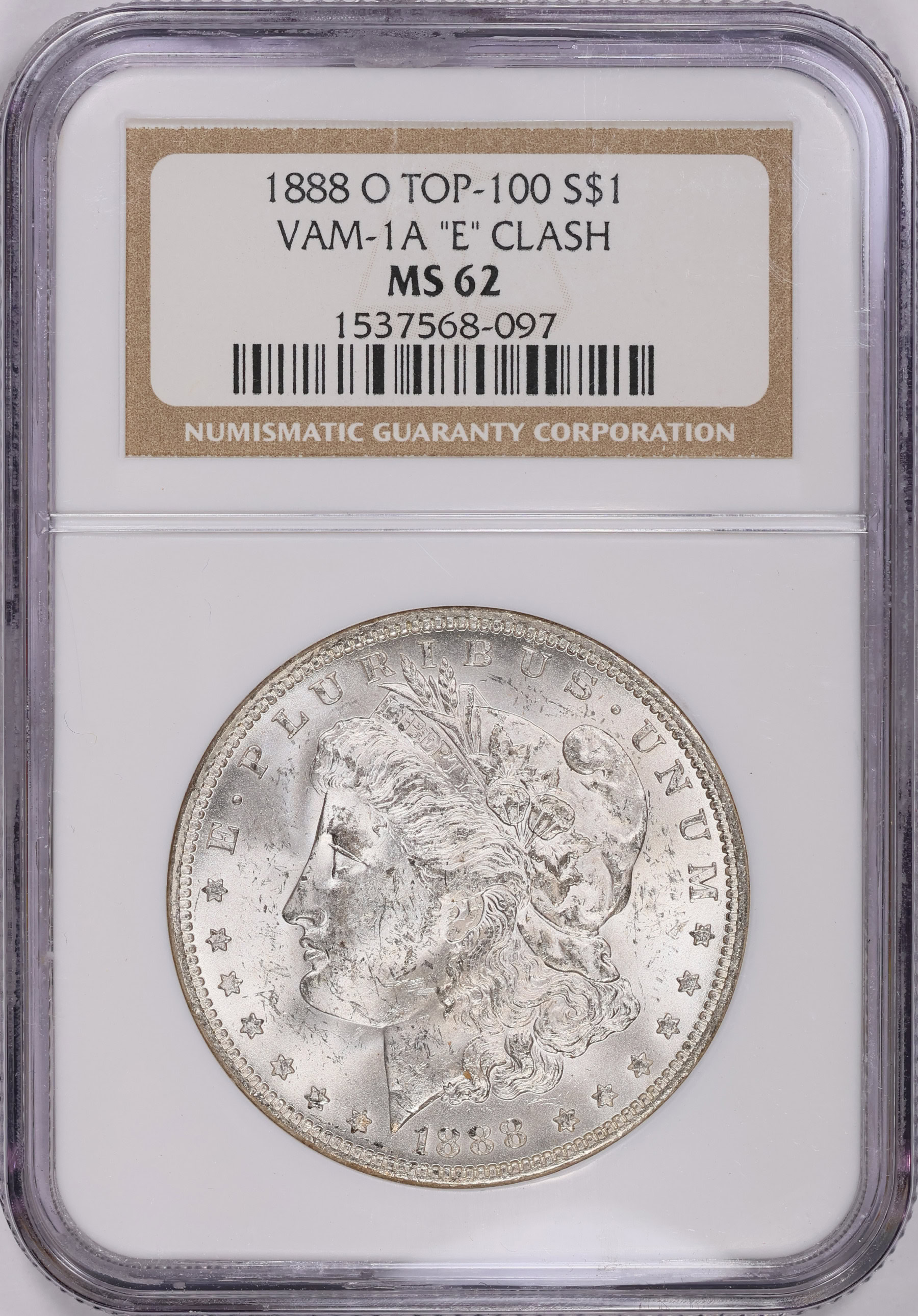 1888-O Morgan Silver Dollar VAM-1A E Clash Top 100 NGC MS-62 (Item ...