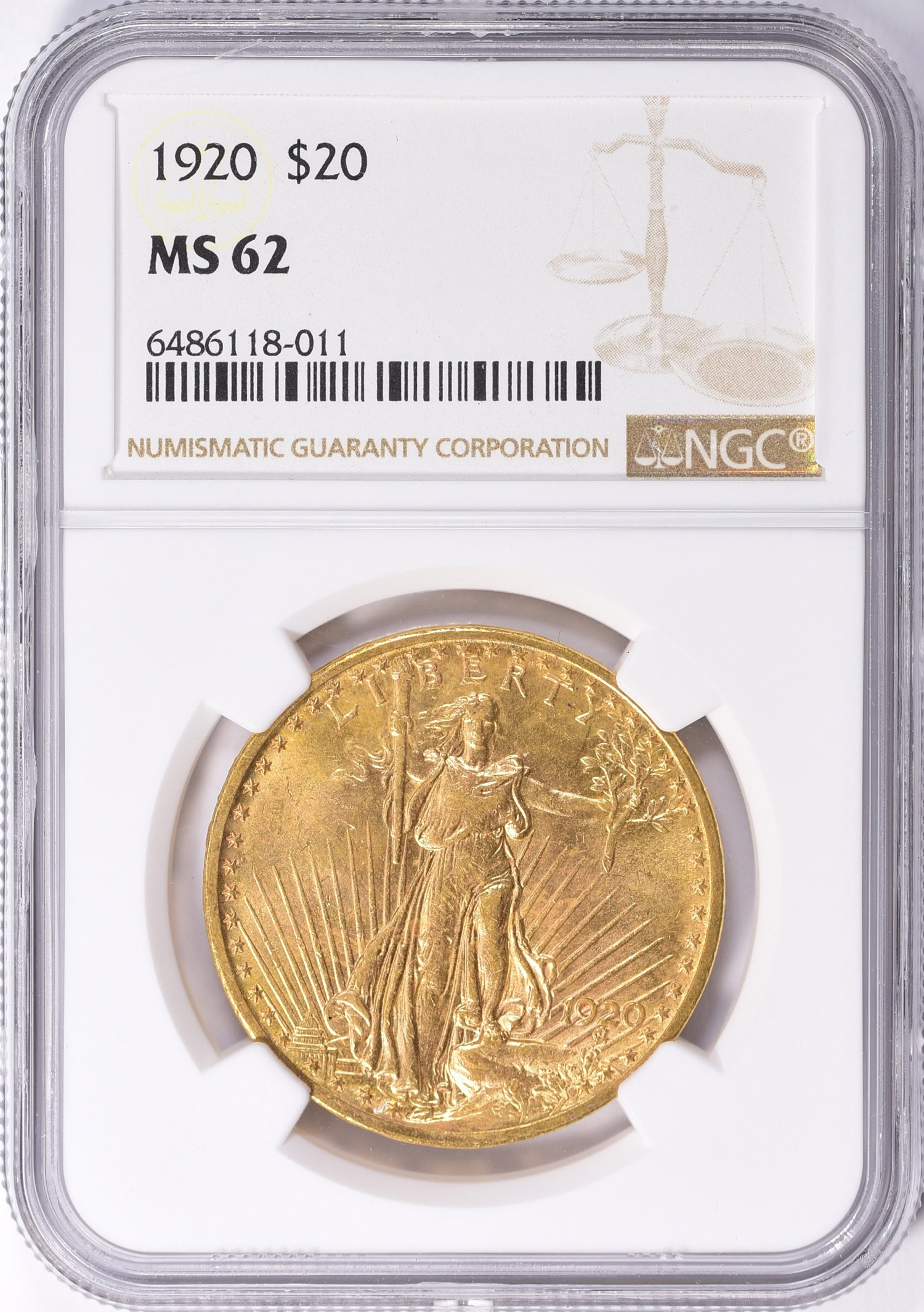 1920 Saint-Gaudens Gold Double Eagle NGC MS-62 (Item 1261953 ...