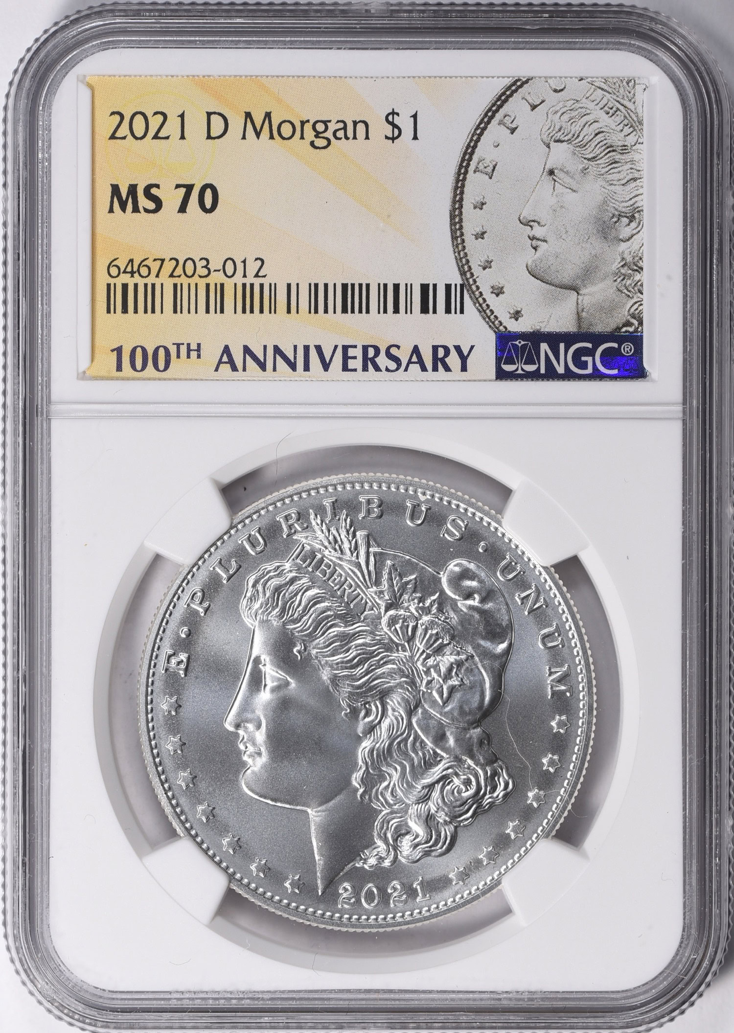 2021-D Morgan Silver Dollar 100th Anniversary NGC MS-70 (Morgan 100th Anniversary Label) (Item ...