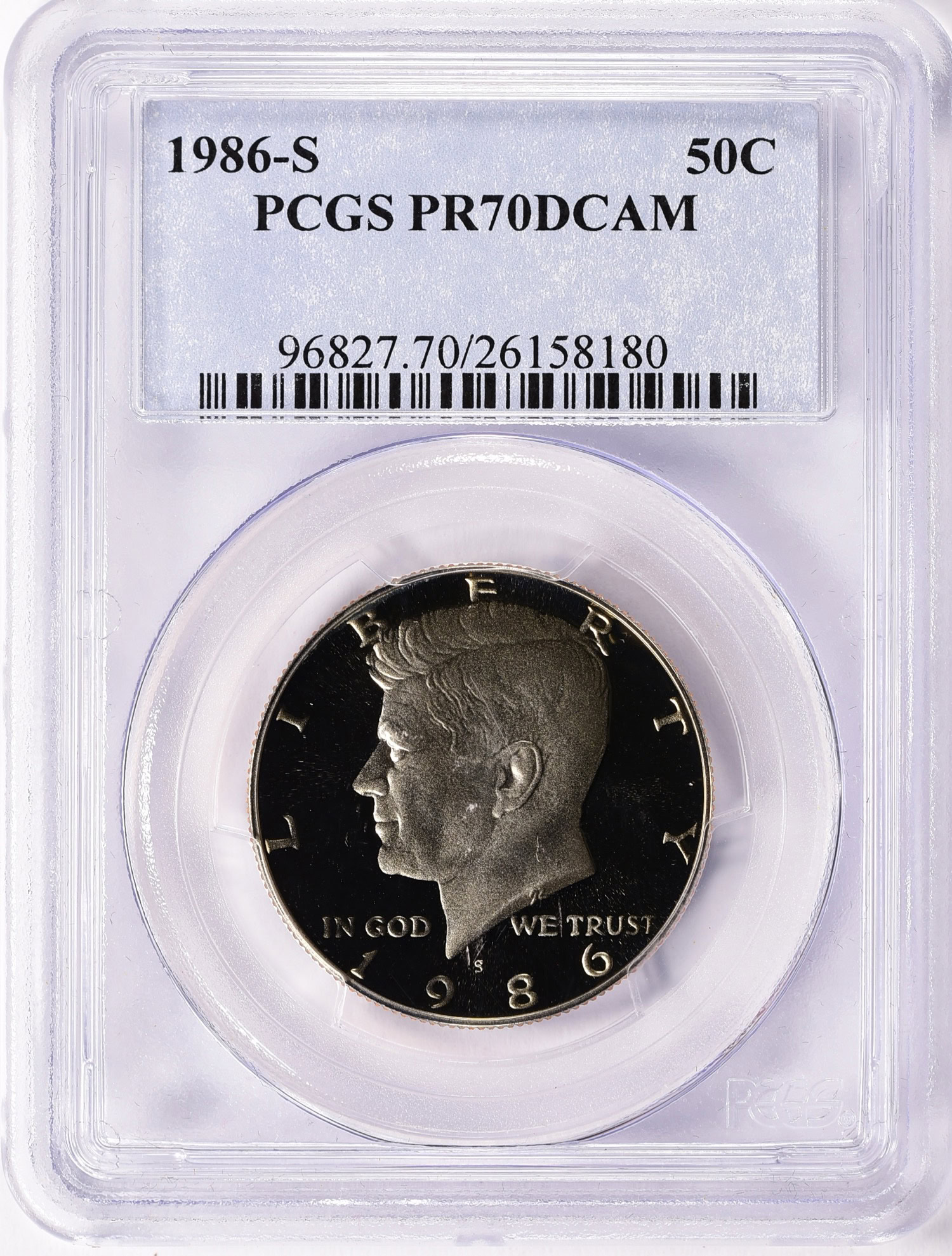 1986-S Kennedy Half Dollar PCGS Proof-70 DCAM (Item 1265476 ...