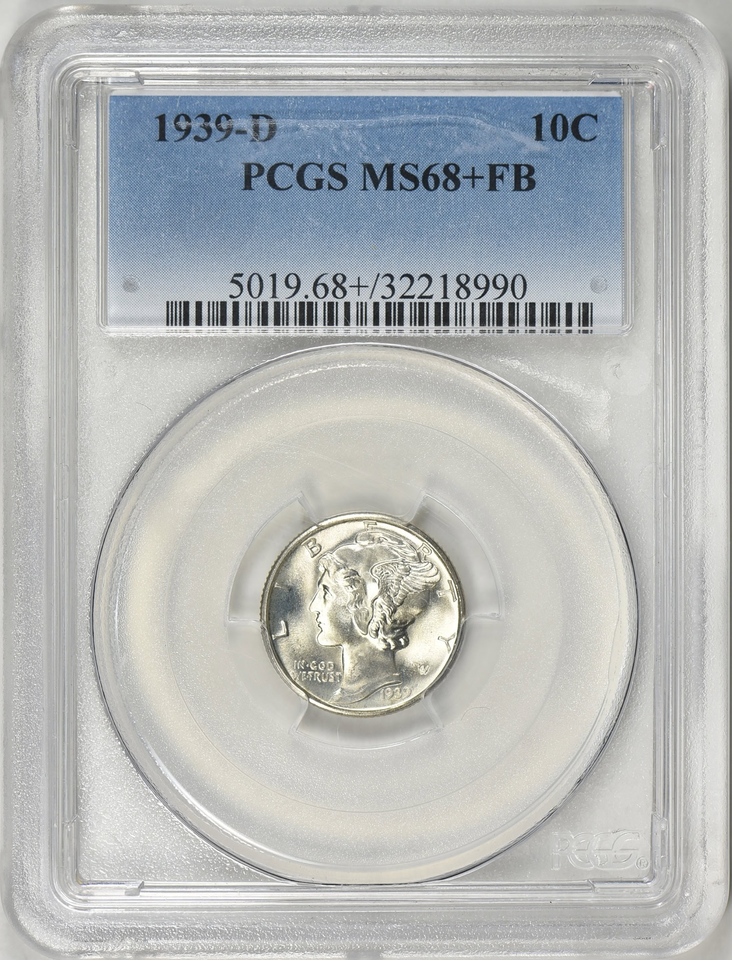 1939-D Mercury Dime PCGS MS-68+ FB (Item 1265919) | GreatCollections Coin Auctions